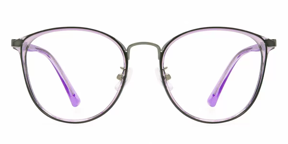 KBT98380 Round Purple Eyeglasses Frames | Leoptique