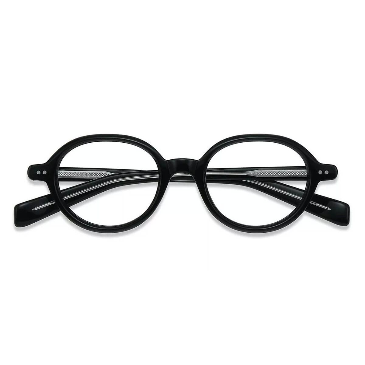 2310 Round Oval Black Eyeglasses Frames | Leoptique