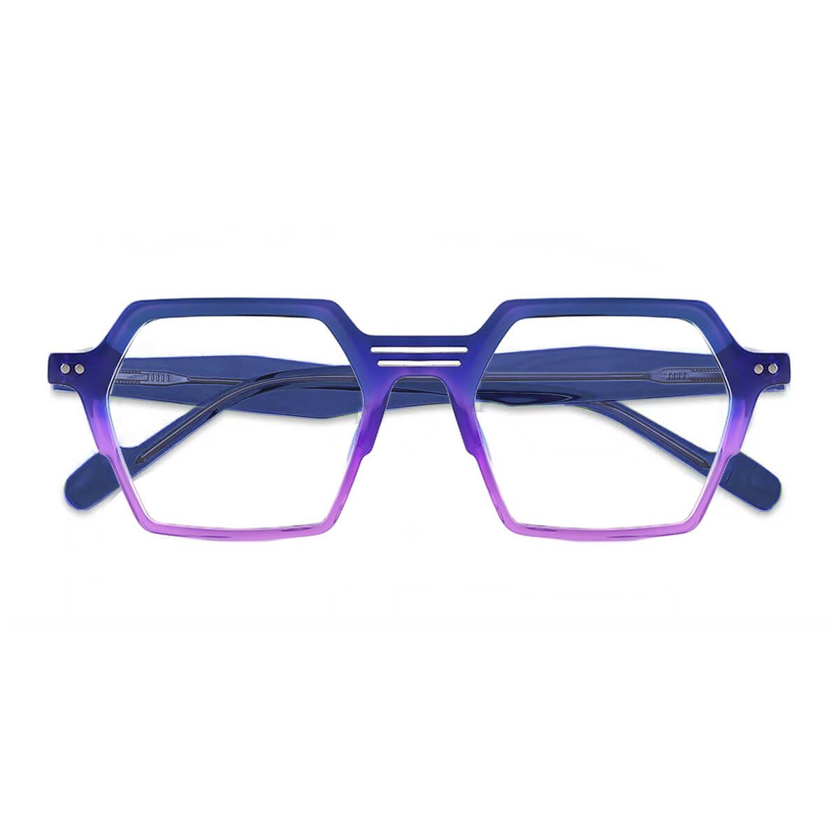 30083 Rectangle Aviator Geometric Blue Eyeglasses Frames | Leoptique