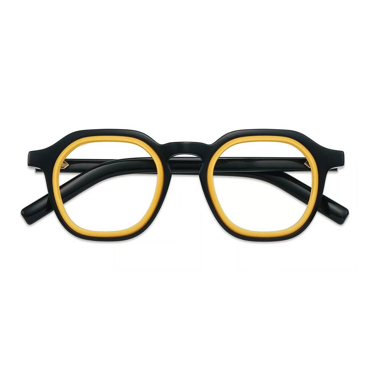 30117 Oval Square Geometric Black Eyeglasses Frames | Leoptique