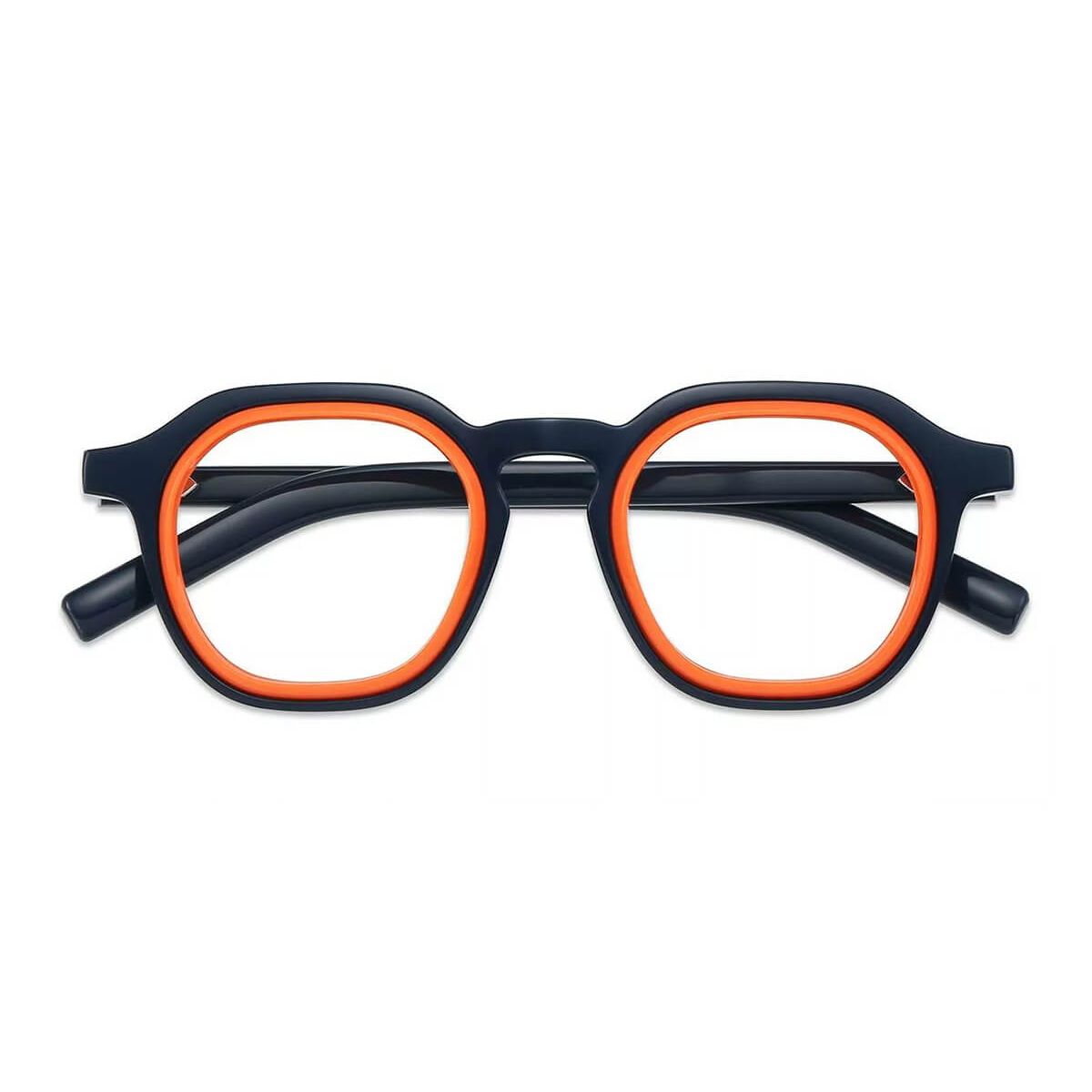 30117 Oval Square Geometric Orange Eyeglasses Frames | Leoptique