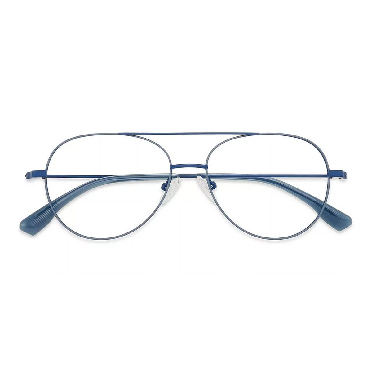 33090 Round Aviator Blue Eyeglasses Frames | Leoptique