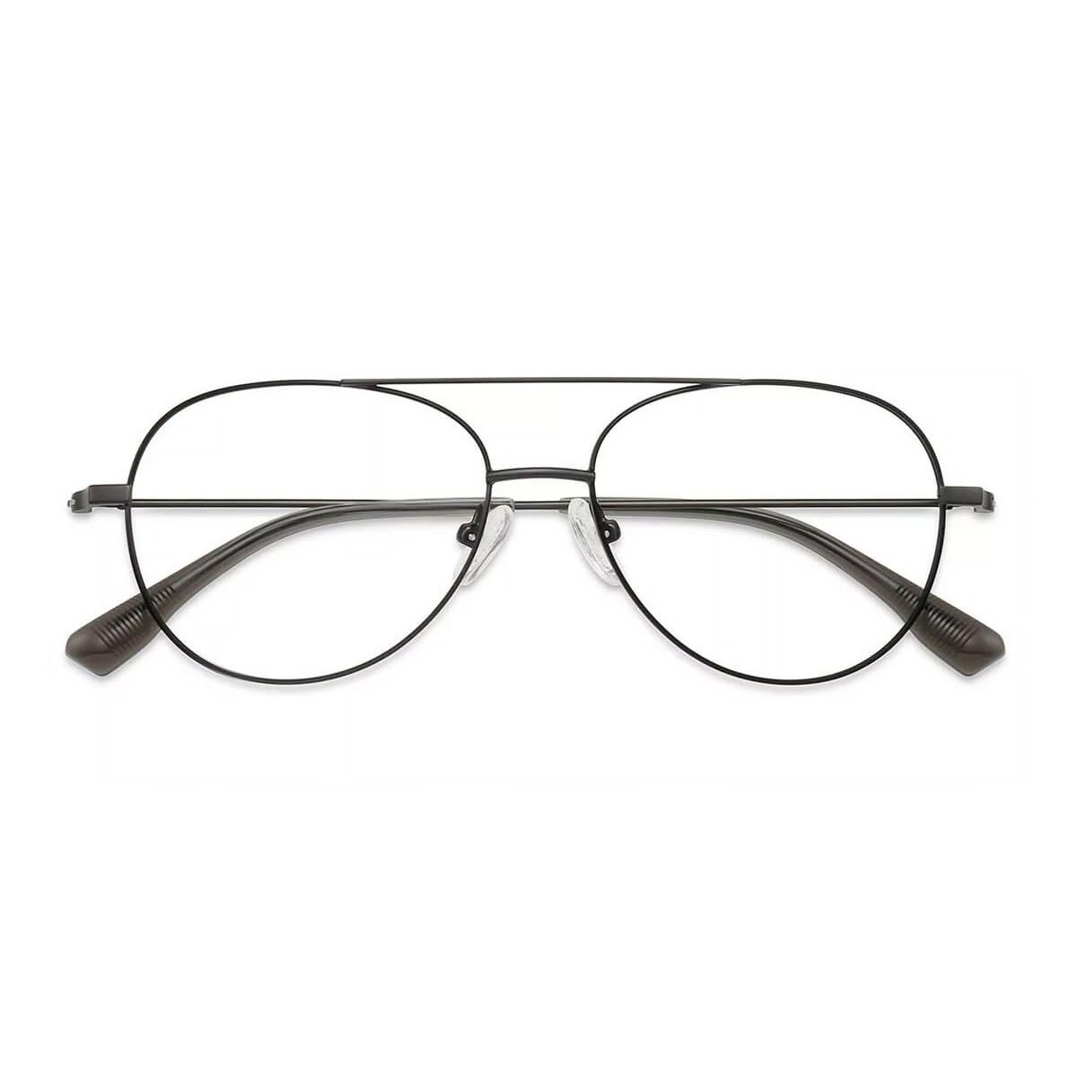 33090 Round Aviator Gray Eyeglasses Frames | Leoptique