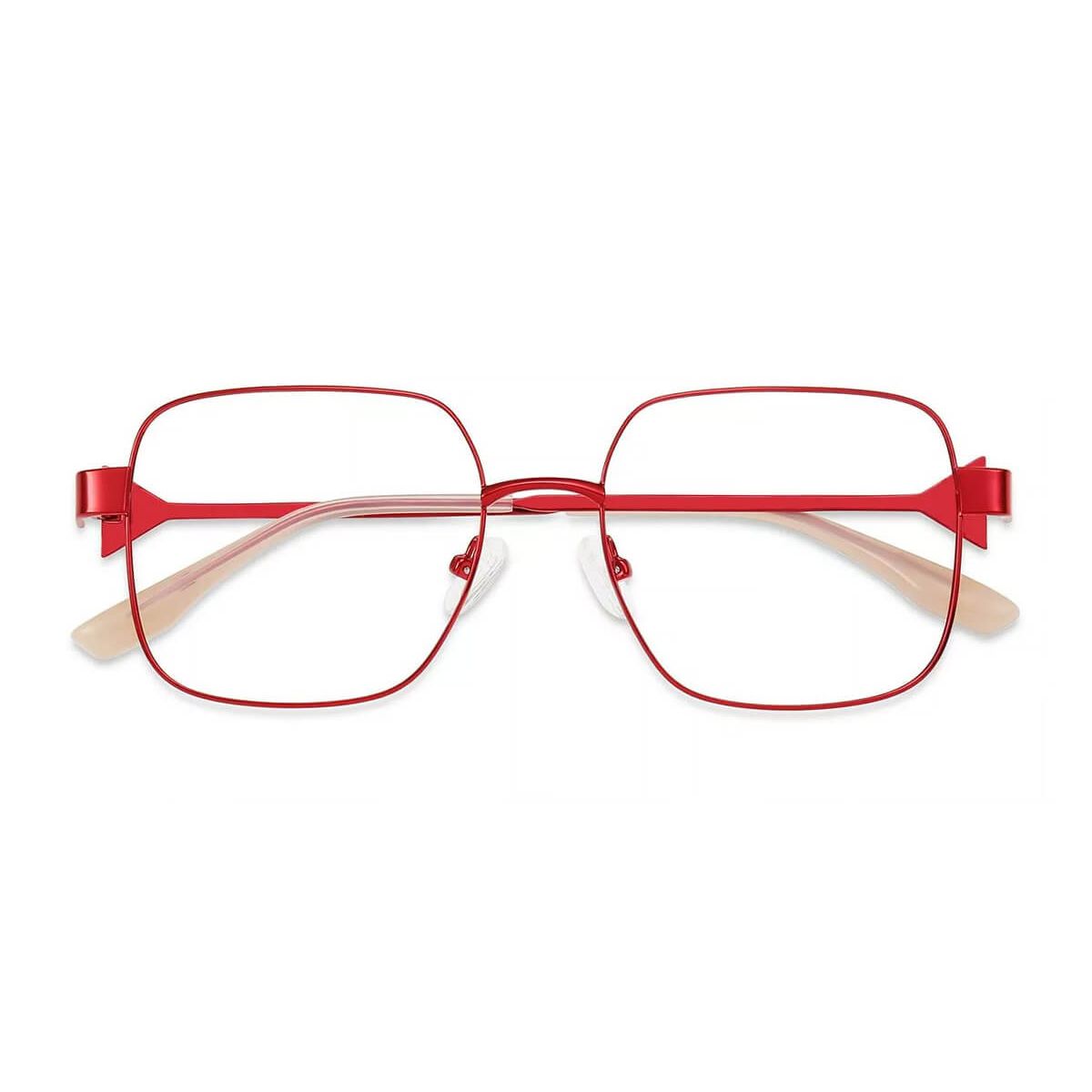 33093 Rectangle Square Red Eyeglasses Frames | Leoptique
