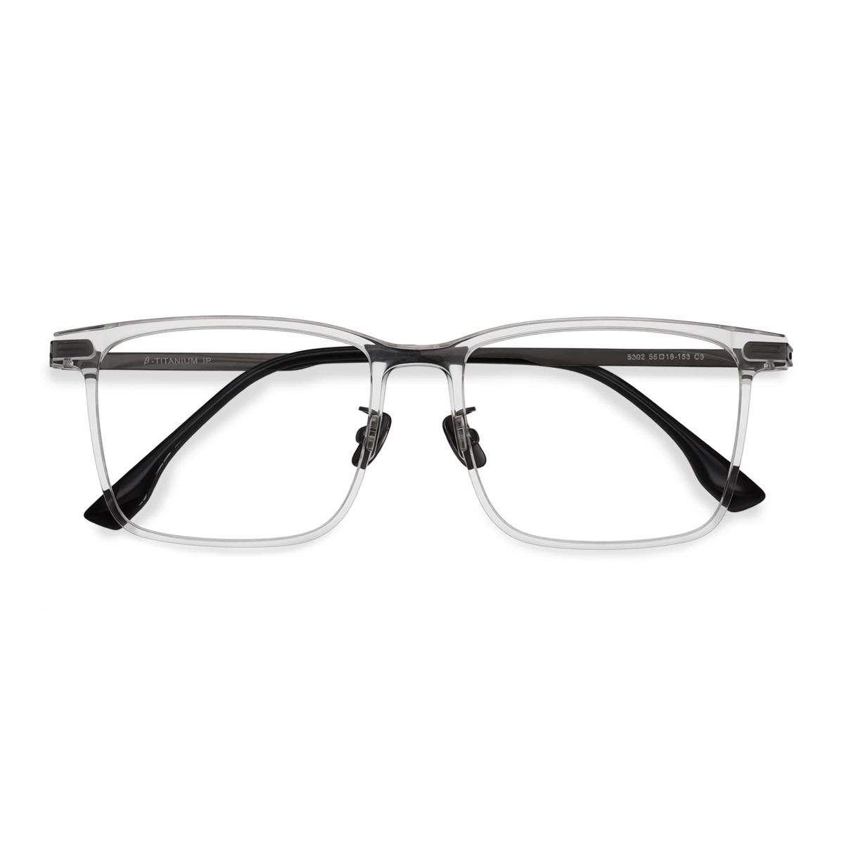 5302 Rectangle Clear Eyeglasses Frames | Leoptique