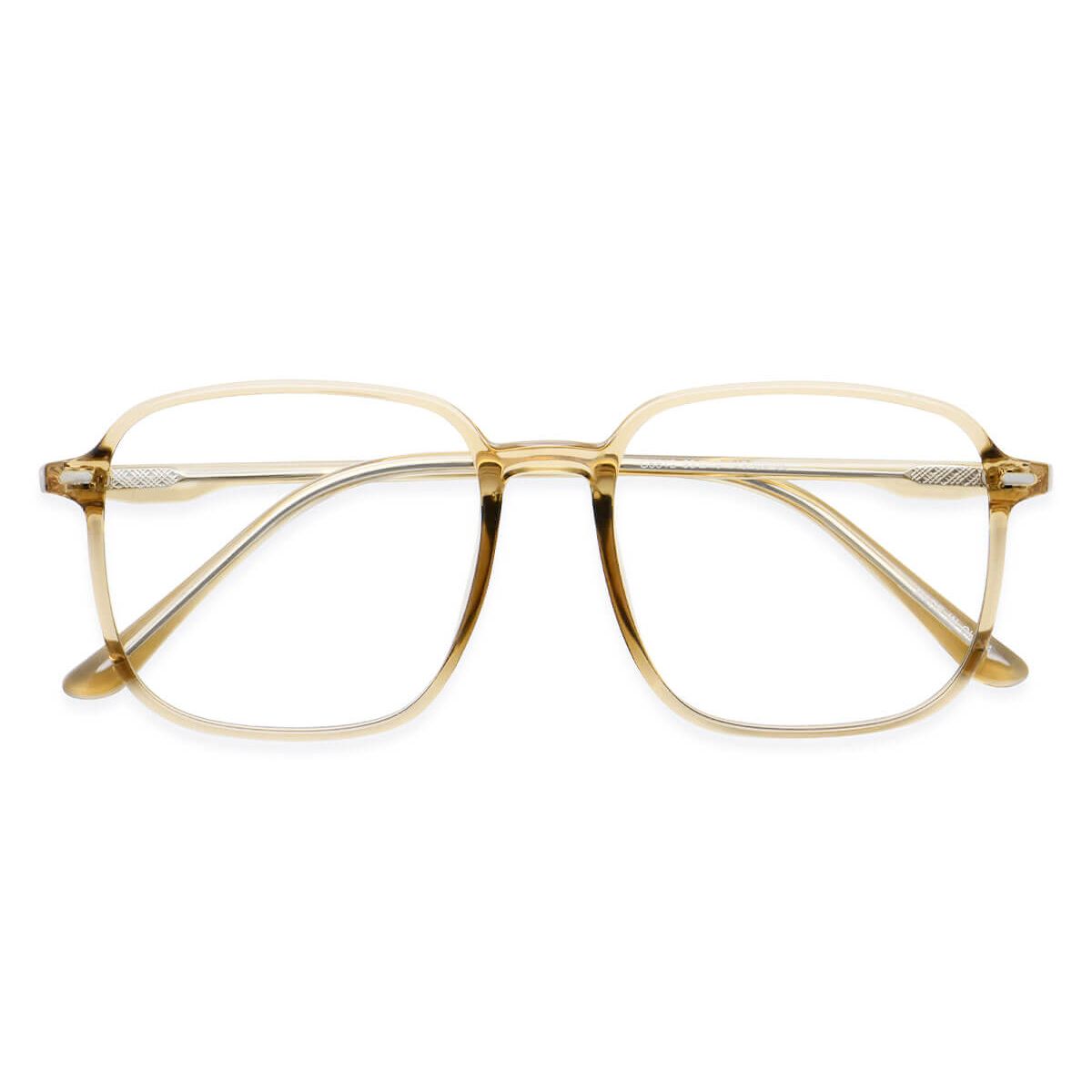 60144 Square Yellow Eyeglasses Frames | Leoptique