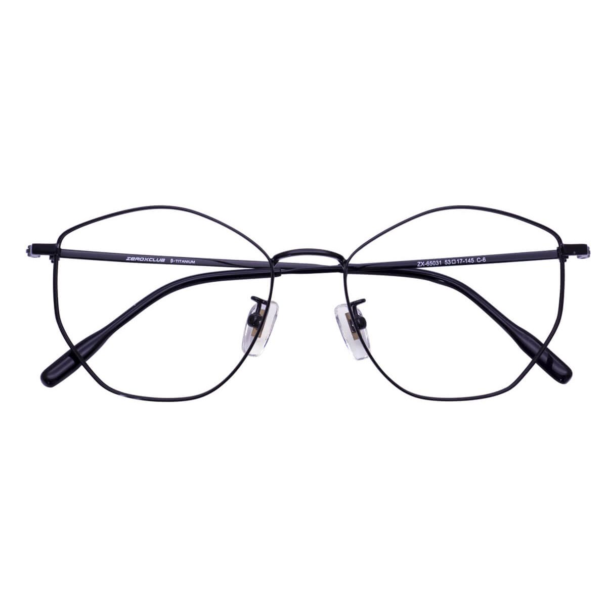65031 Oval Geometric Black Eyeglasses Frames | Leoptique