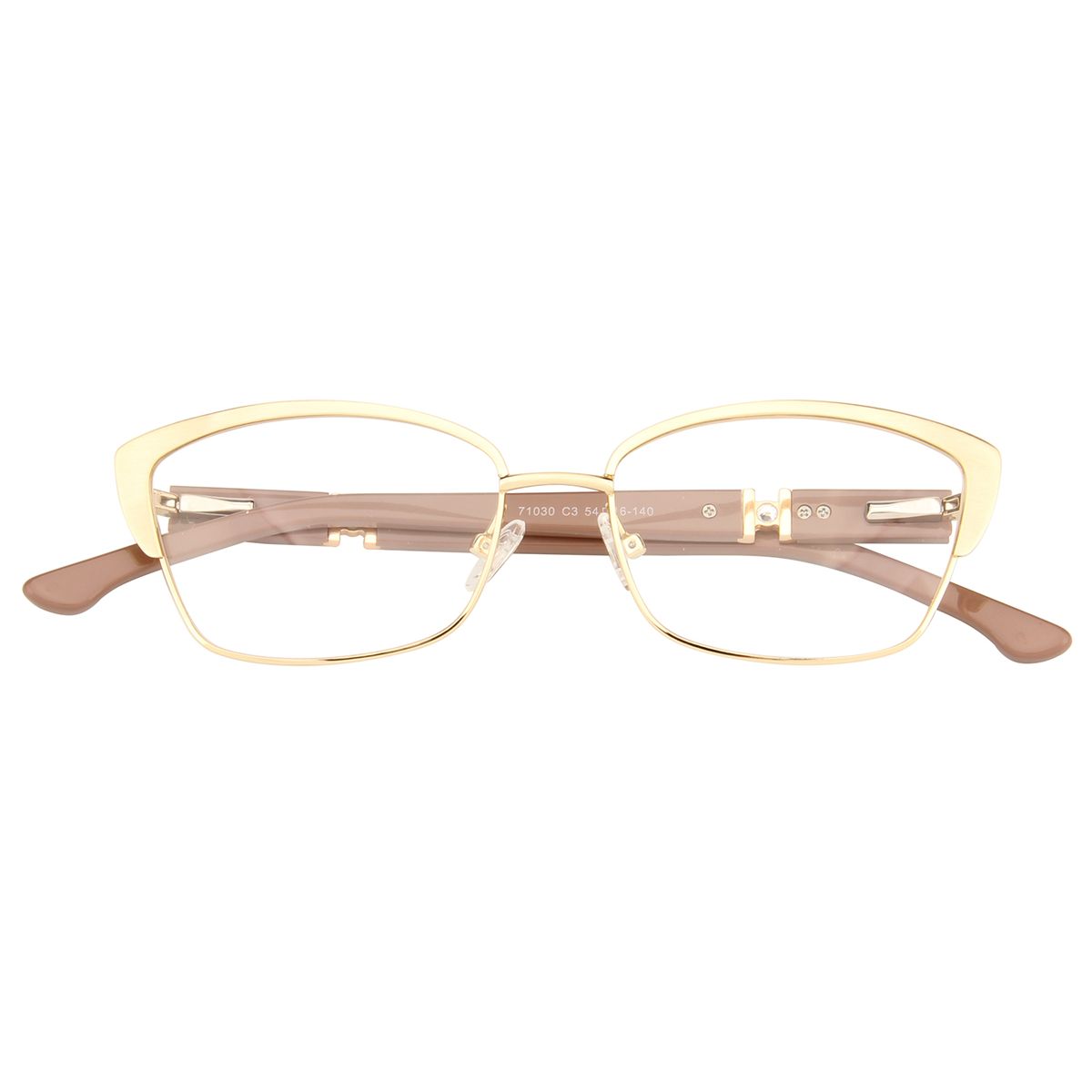 71030 Rectangle Browline Yellow Eyeglasses Frames | Leoptique