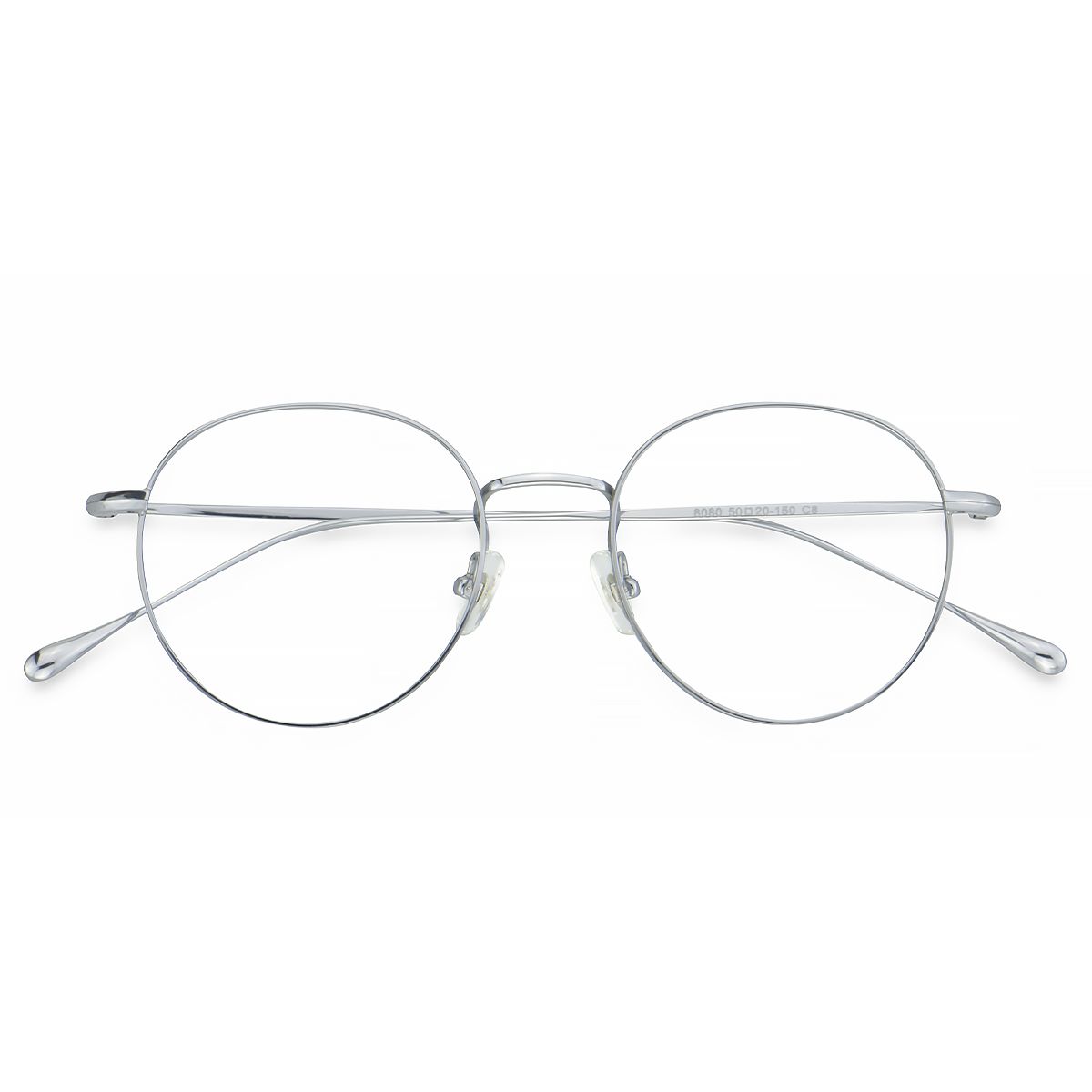 8080 Round White Eyeglasses Frames | Leoptique
