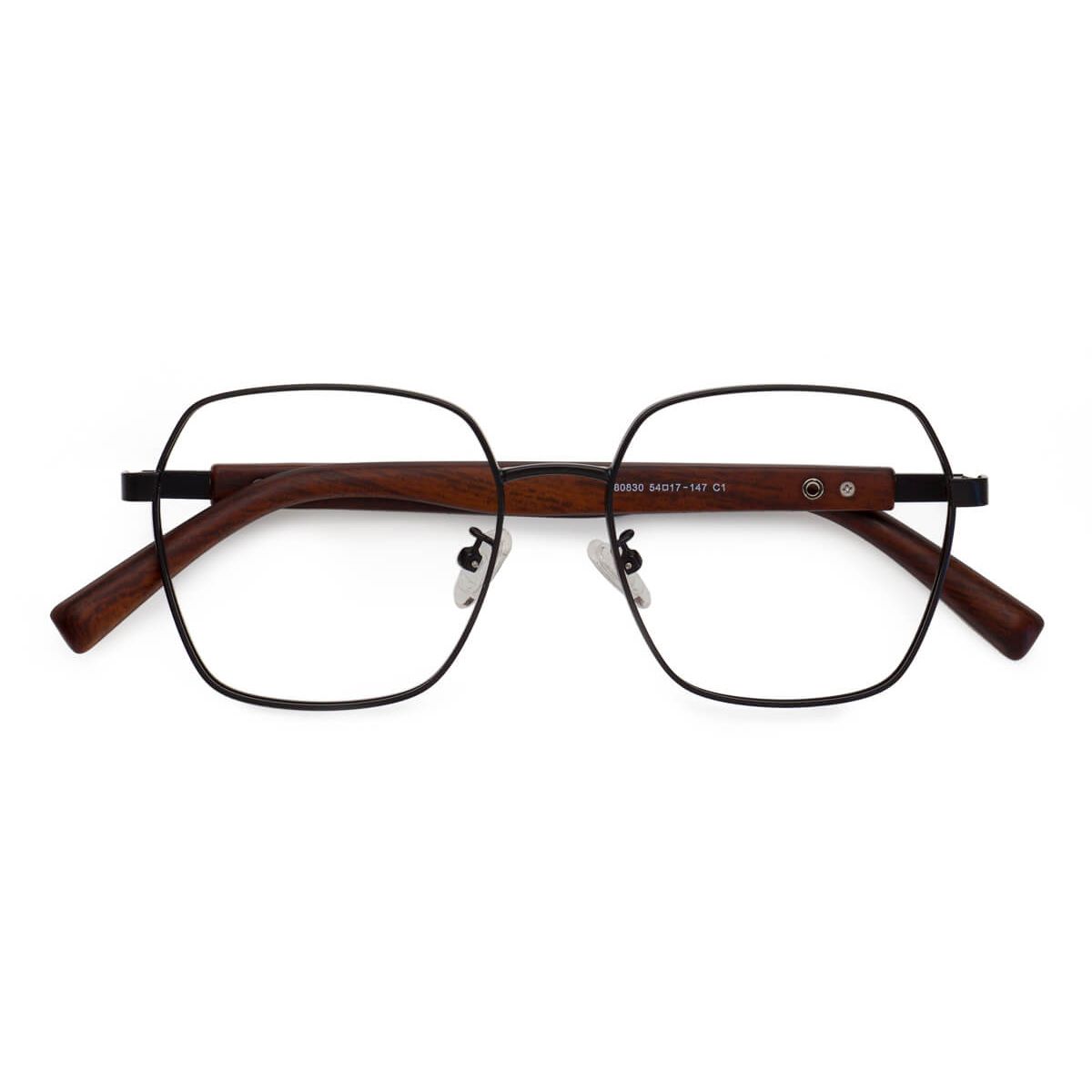 80830 Square Black Eyeglasses Frames | Leoptique