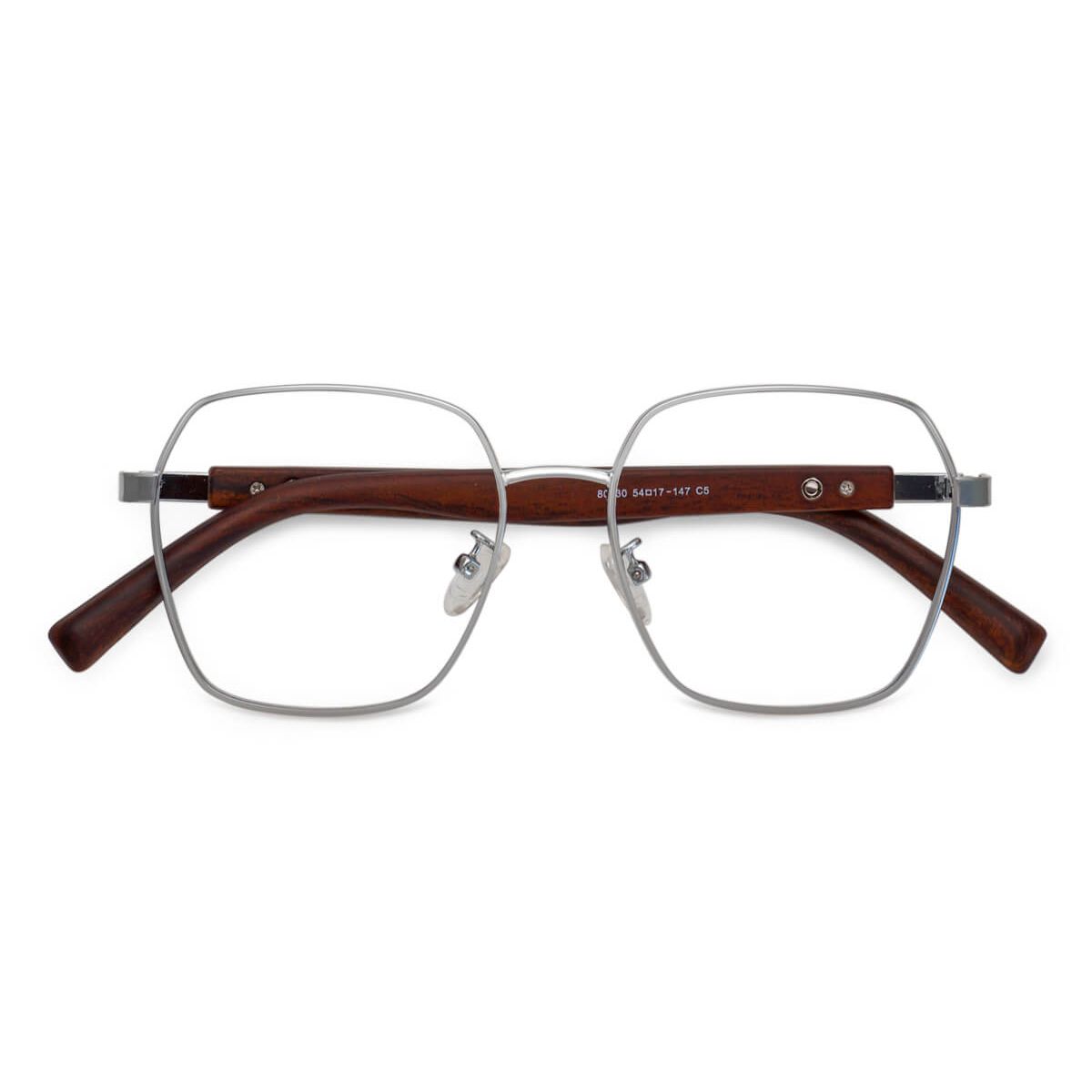 80830 Square White Eyeglasses Frames | Leoptique