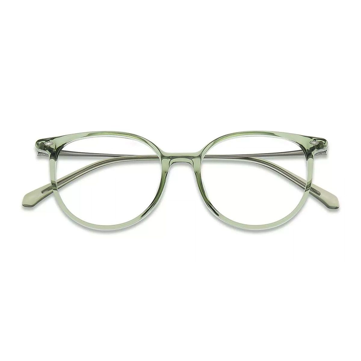 83054 Round Oval Green Eyeglasses Frames | Leoptique