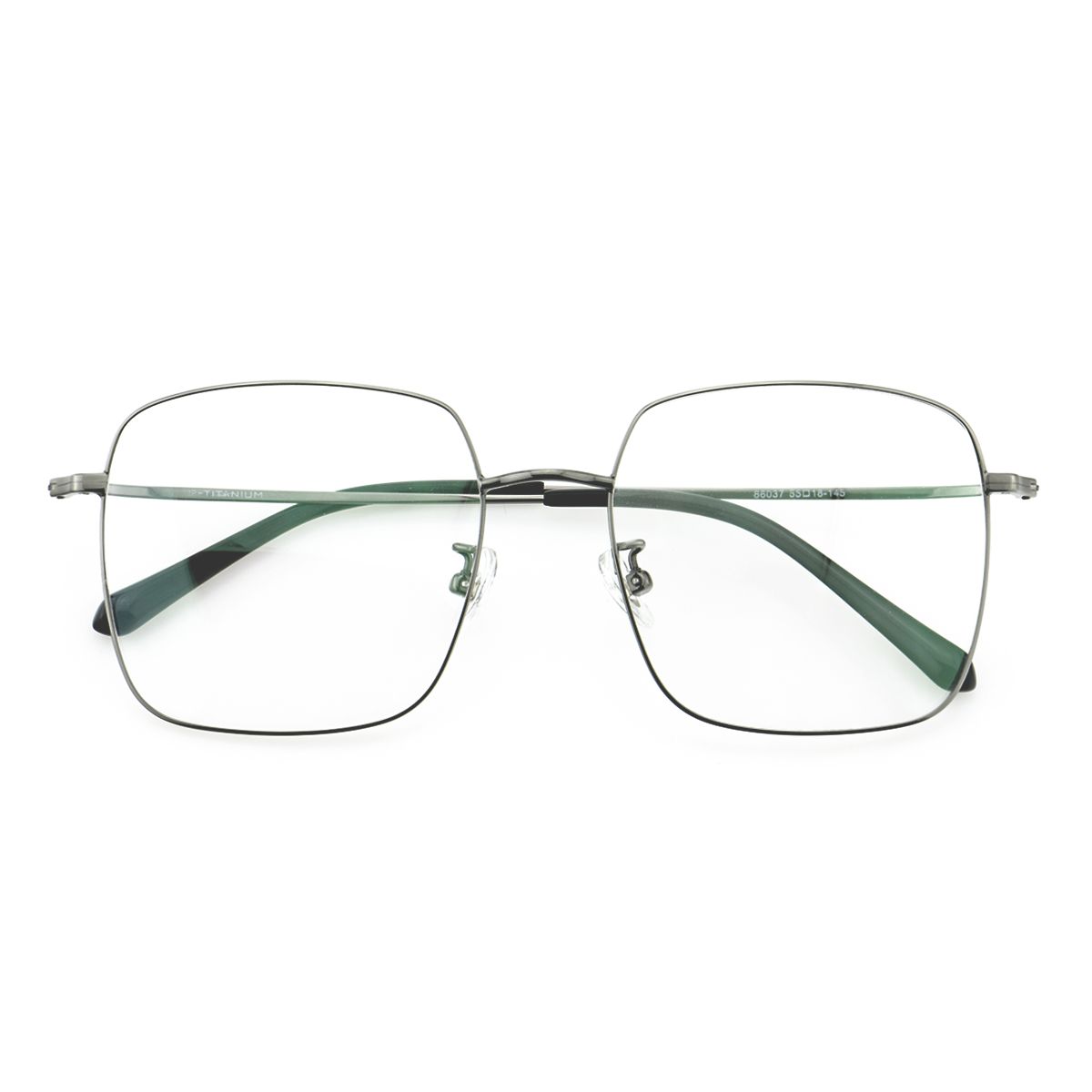 86037 Square Silver Eyeglasses Frames | Leoptique