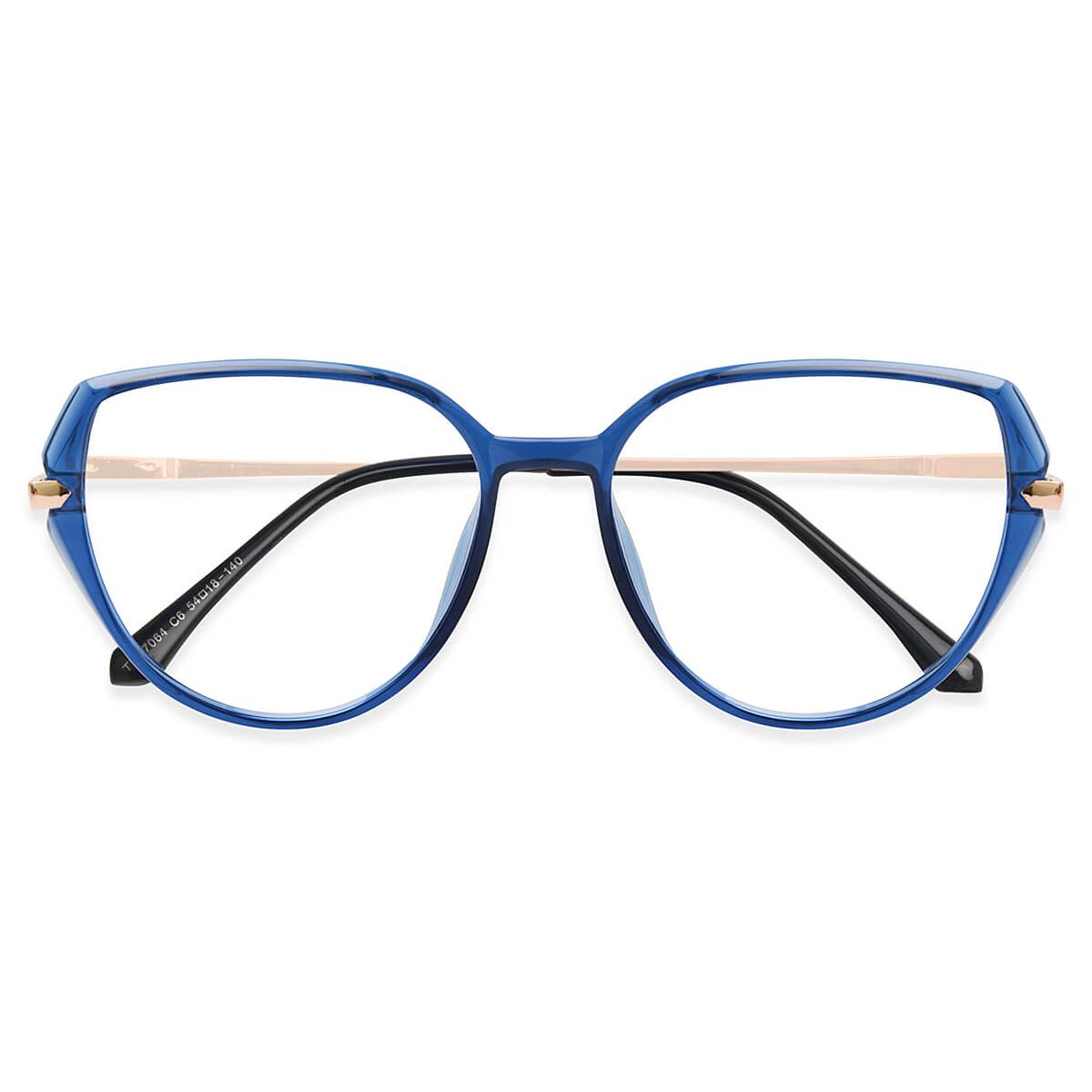87064 Oval Blue Eyeglasses Frames | Leoptique