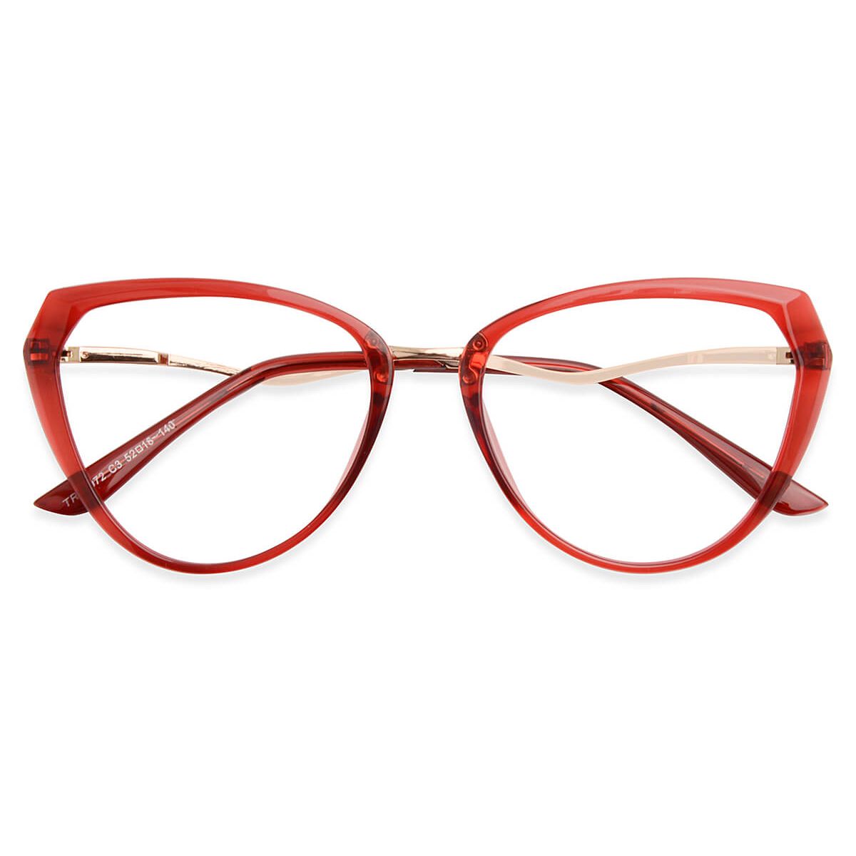 87072 Oval Red Eyeglasses Frames | Leoptique