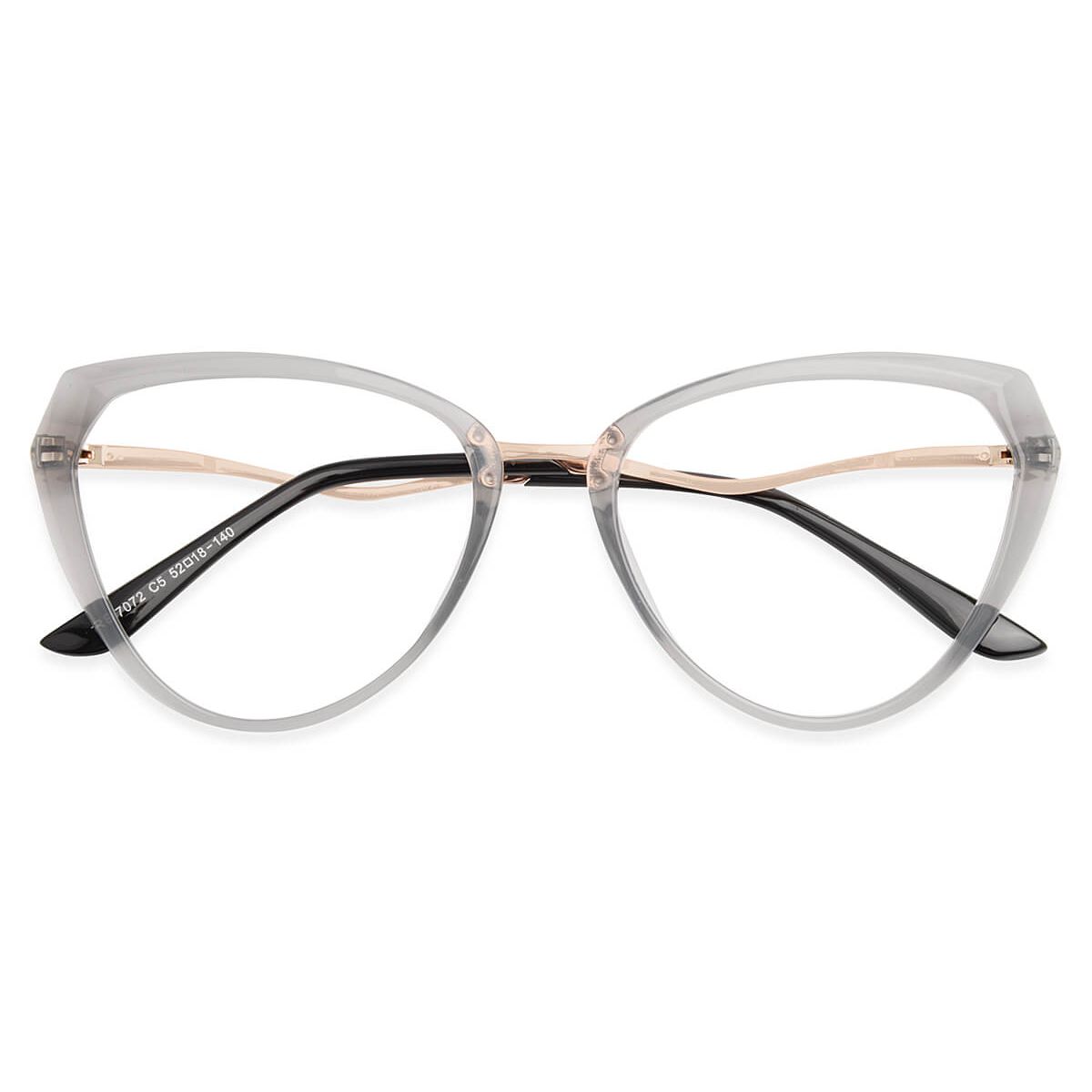 87072 Oval Gray Eyeglasses Frames | Leoptique