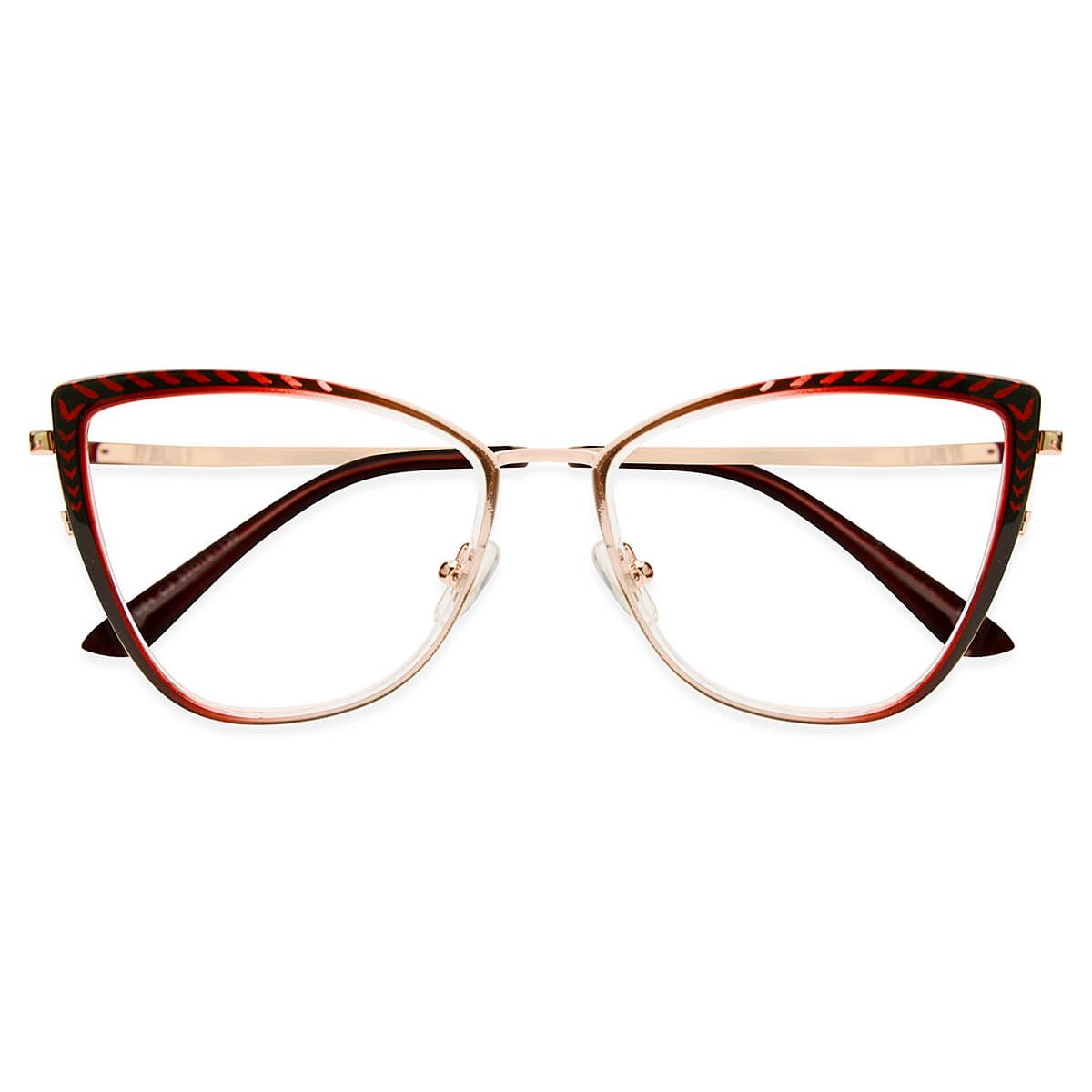 87084 Cat-eye Red Eyeglasses Frames | Leoptique