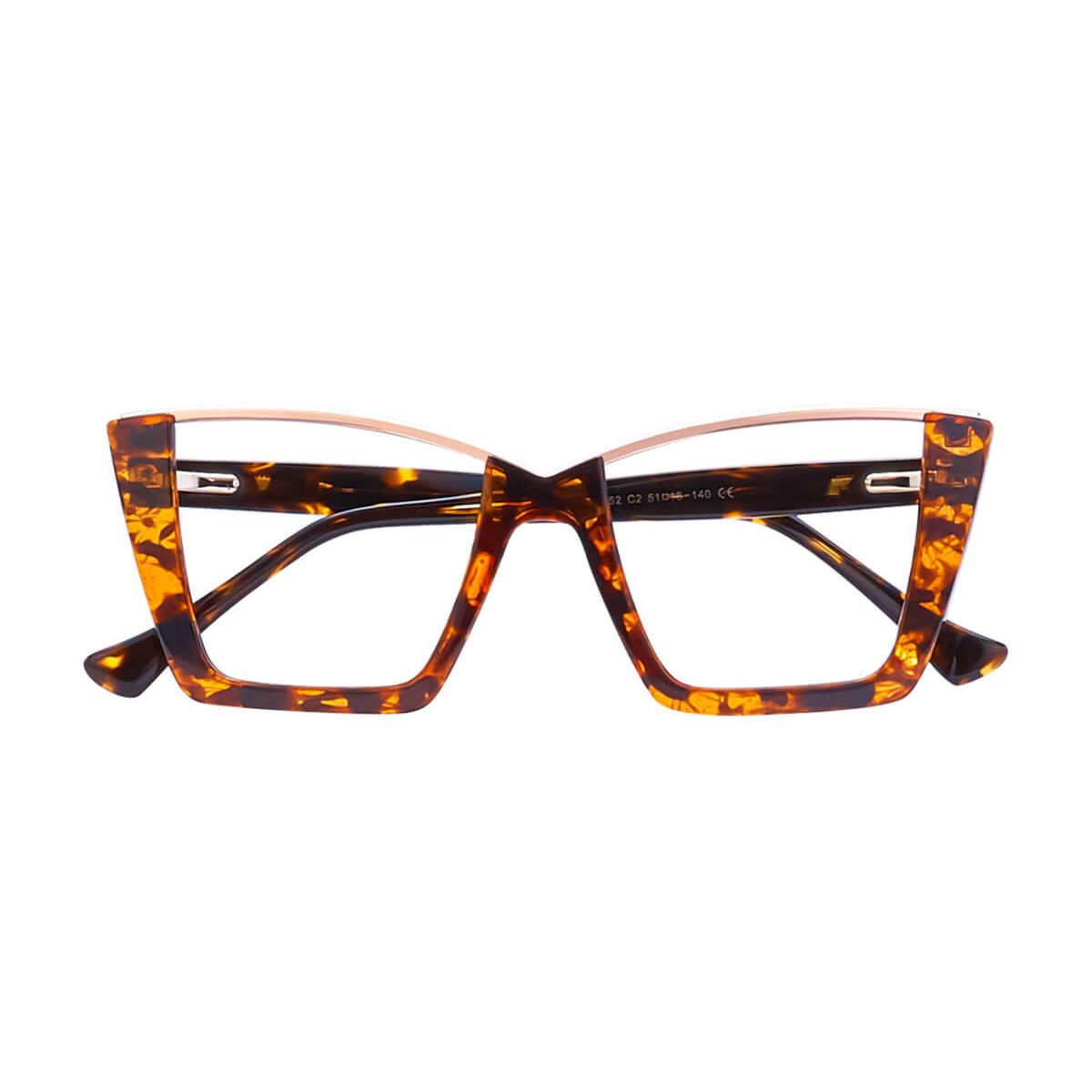 87252 Rectangle Cat-eye Butterfly Tortoise Eyeglasses Frames | Leoptique