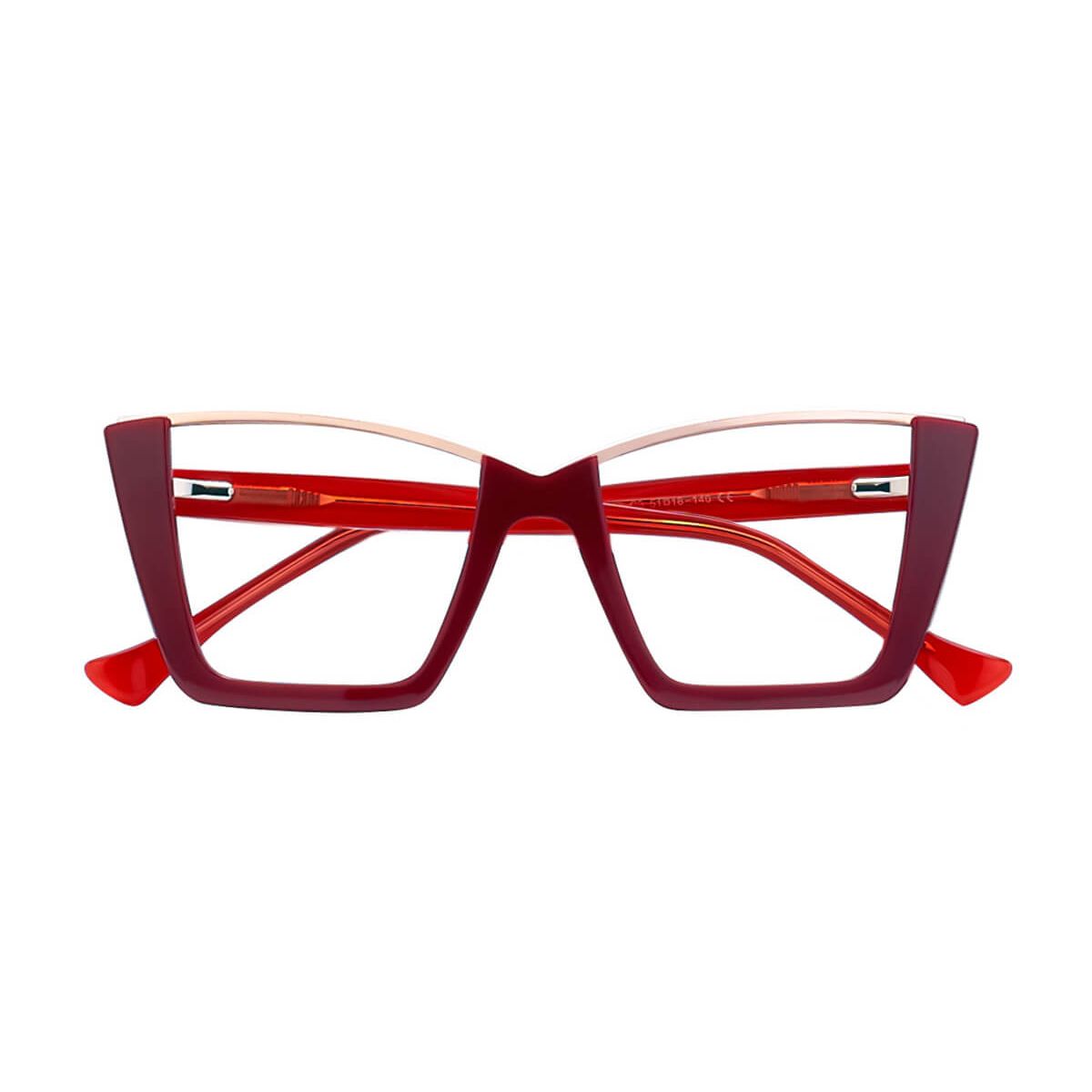87252 Rectangle Cat-eye Butterfly Red Eyeglasses Frames | Leoptique