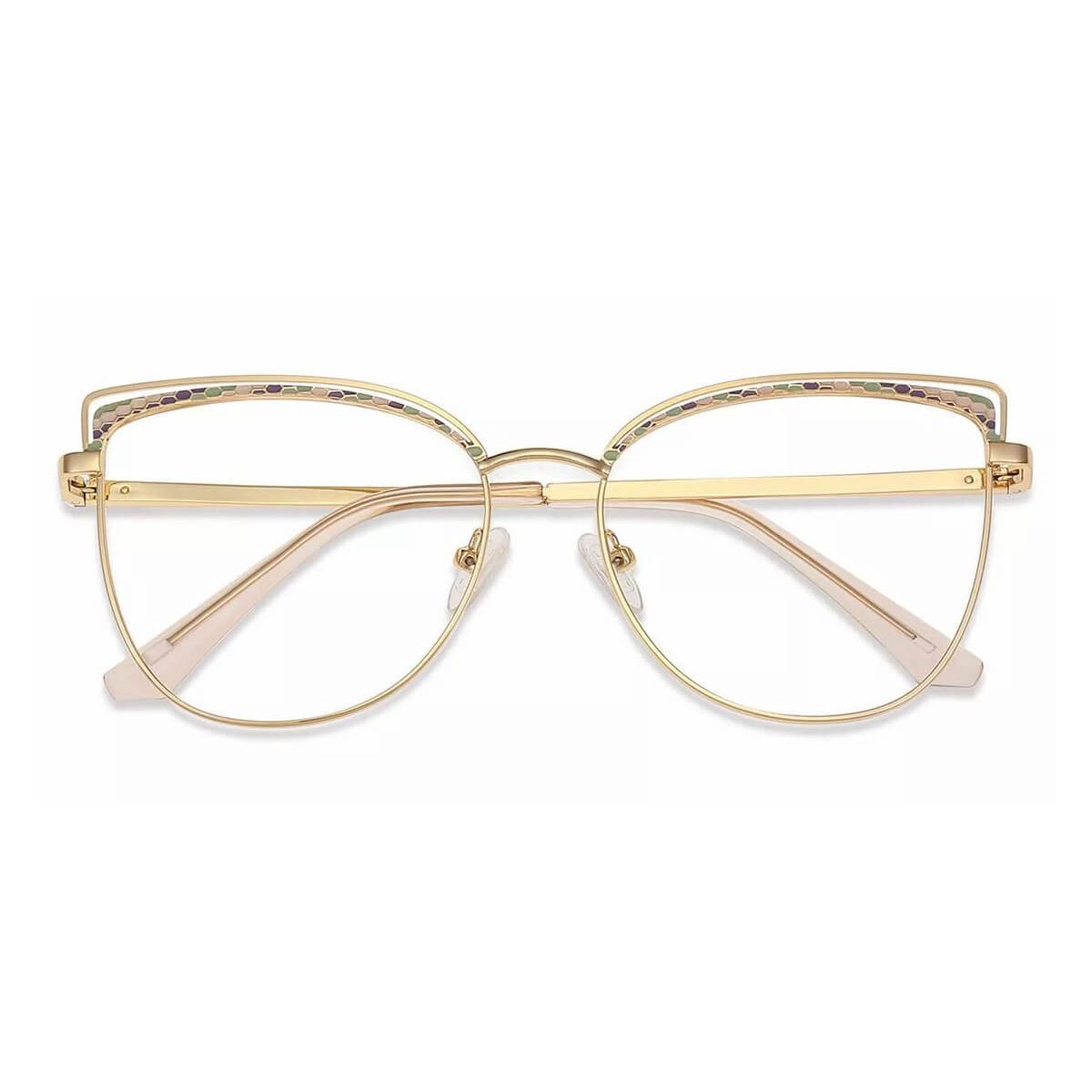 91236 Rectangle Yellow Eyeglasses Frames | Leoptique