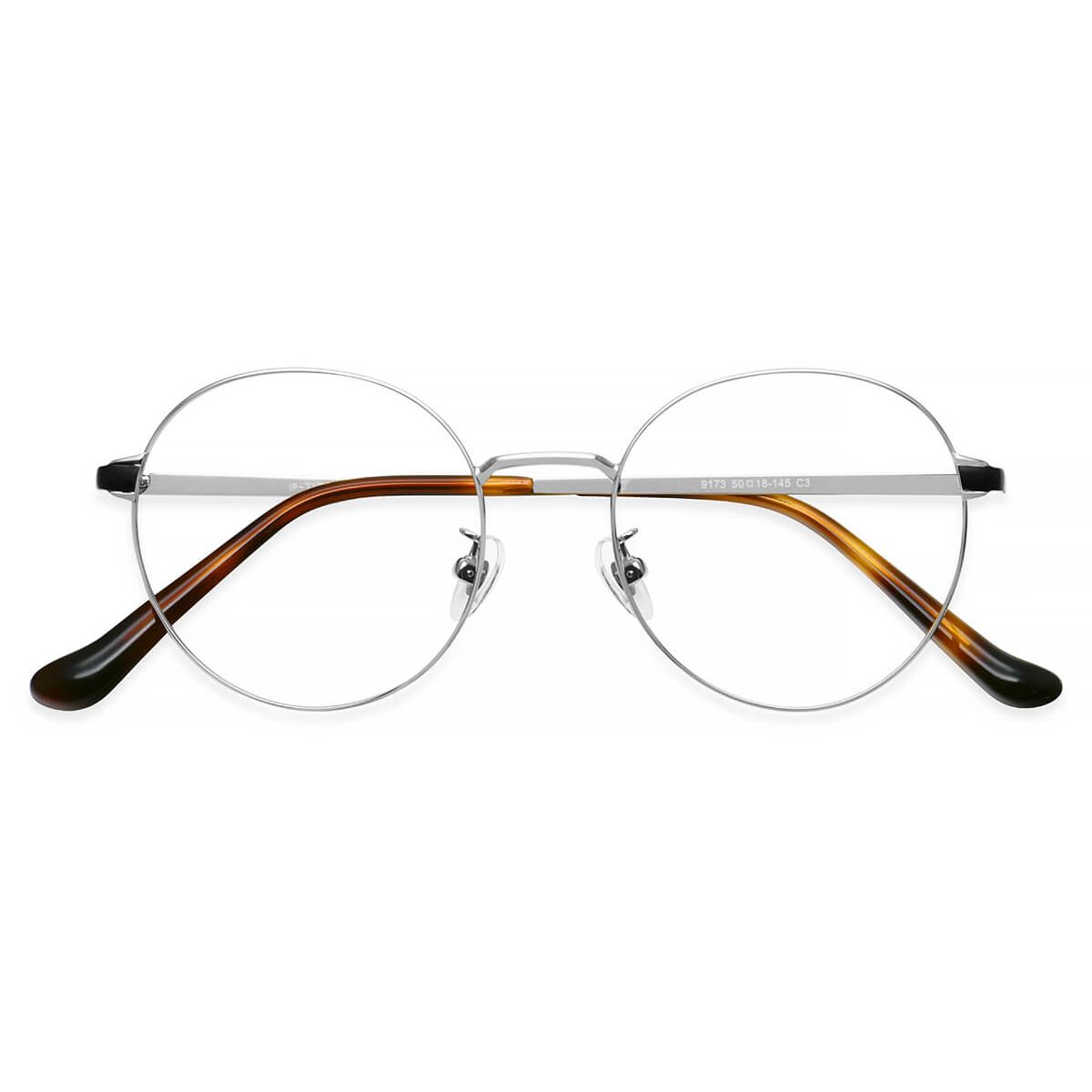 9173 Round White Eyeglasses Frames | Leoptique