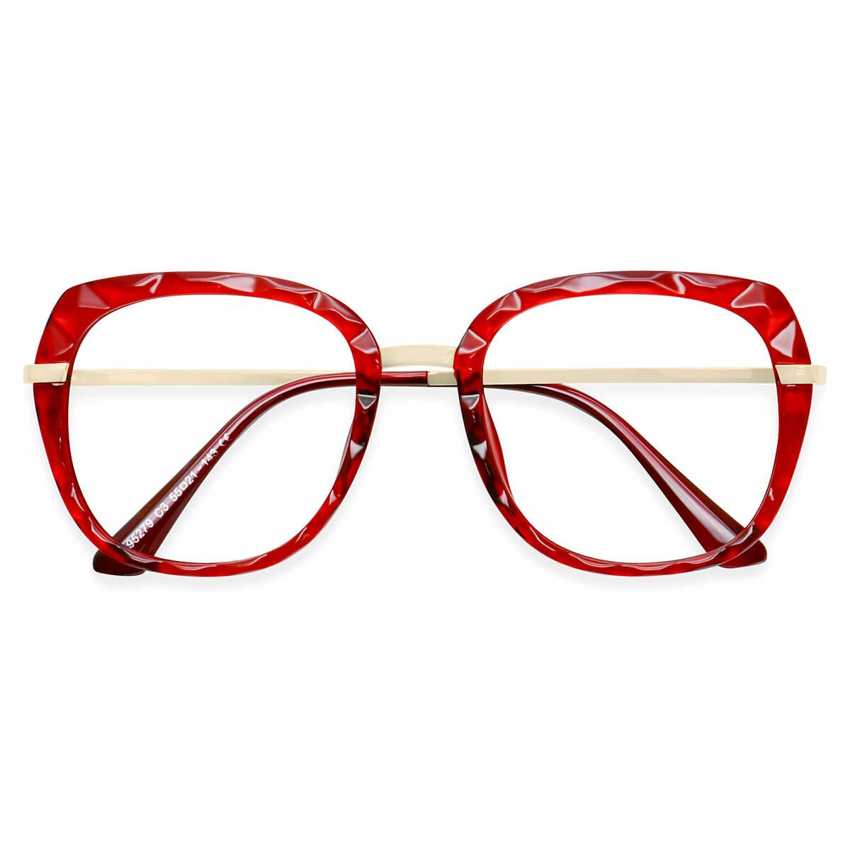 95279 Round Red Eyeglasses Frames | Leoptique