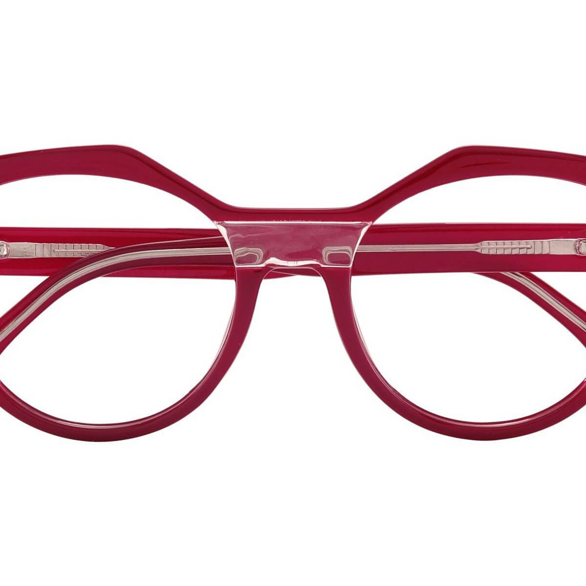95374 Butterfly Geometric Red Eyeglasses Frames | Leoptique