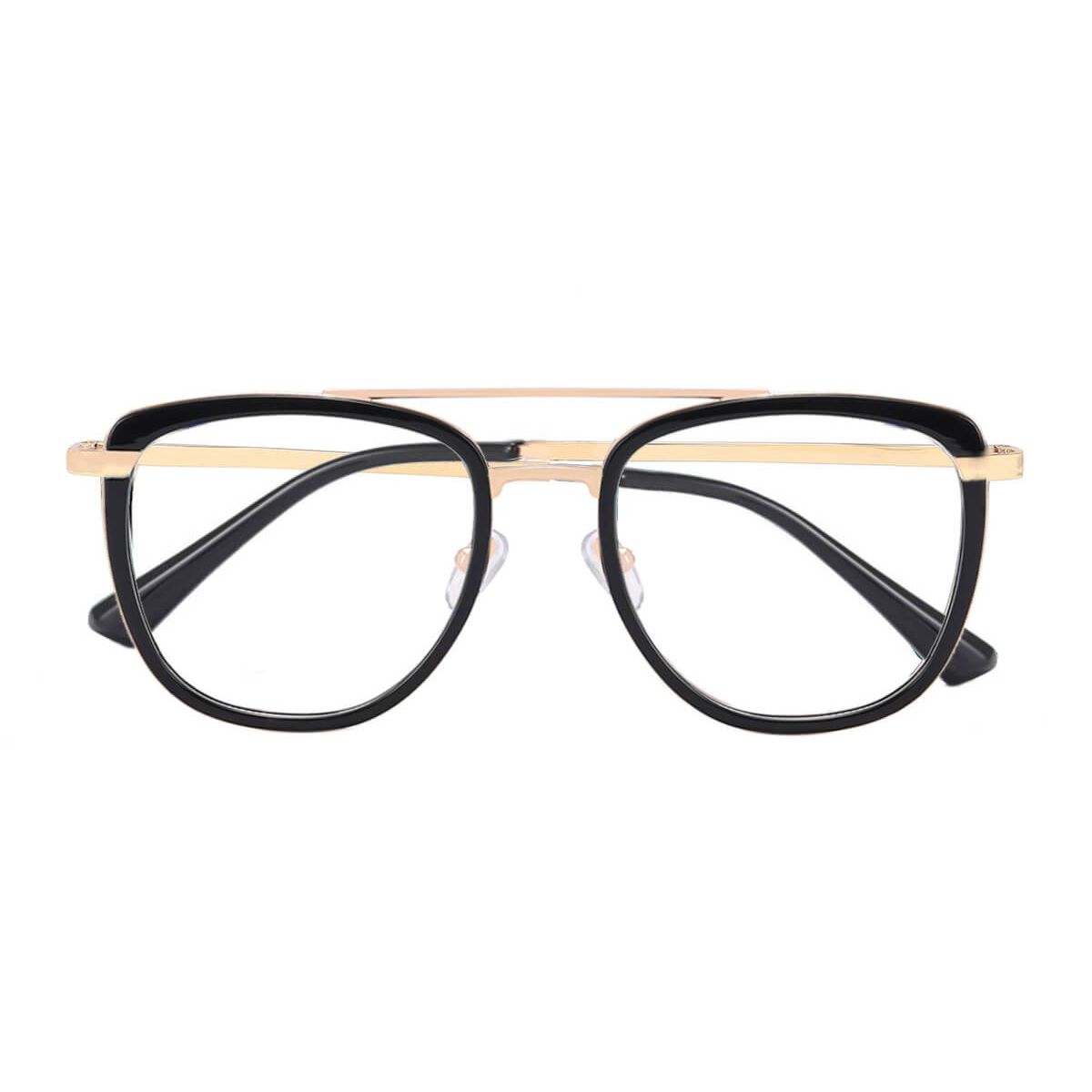 95589 Oval Aviator Black Eyeglasses Frames | Leoptique