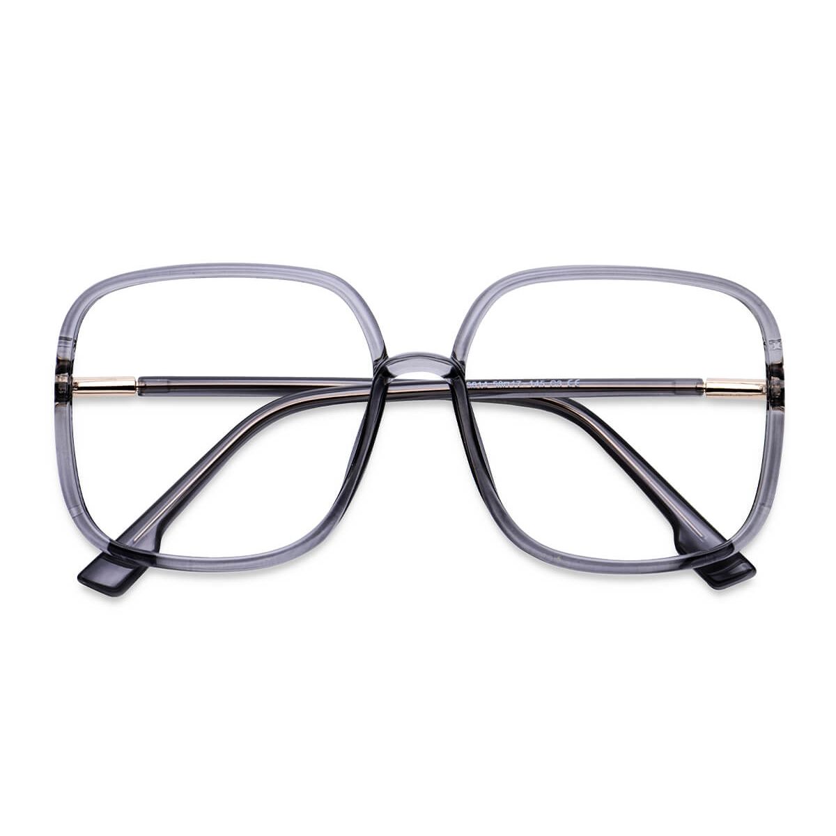 95614 Square Gray Eyeglasses Frames | Leoptique