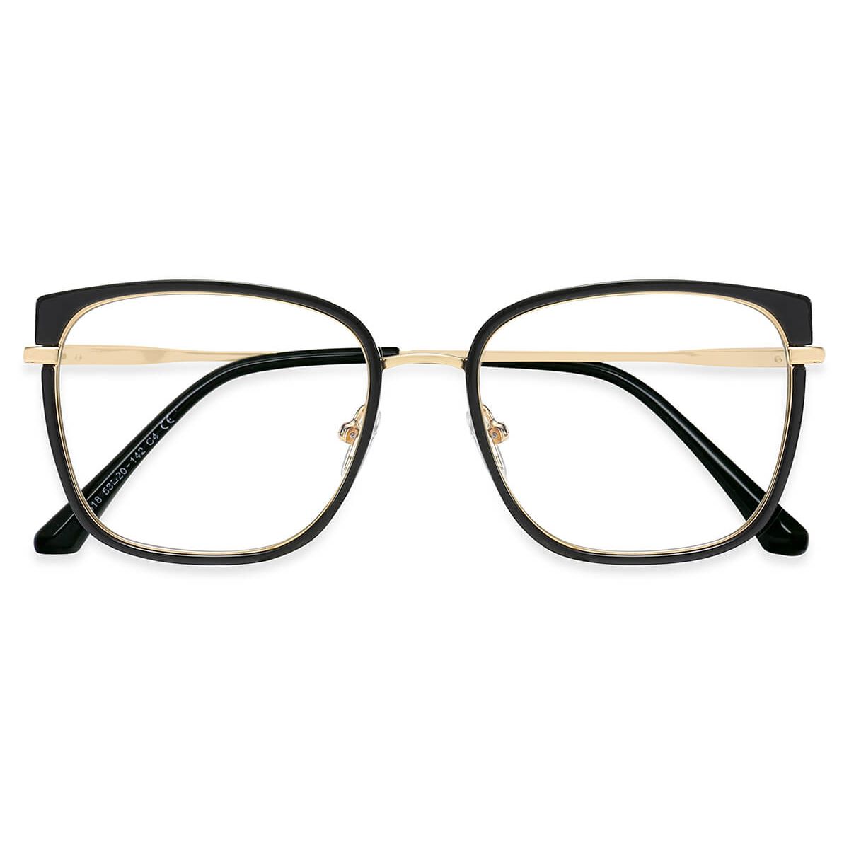 95618 Rectangle Black Eyeglasses Frames | Leoptique