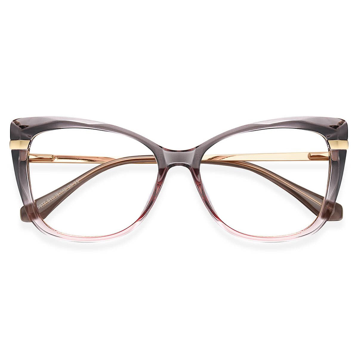 95677 Rectangle Gray Eyeglasses Frames | Leoptique