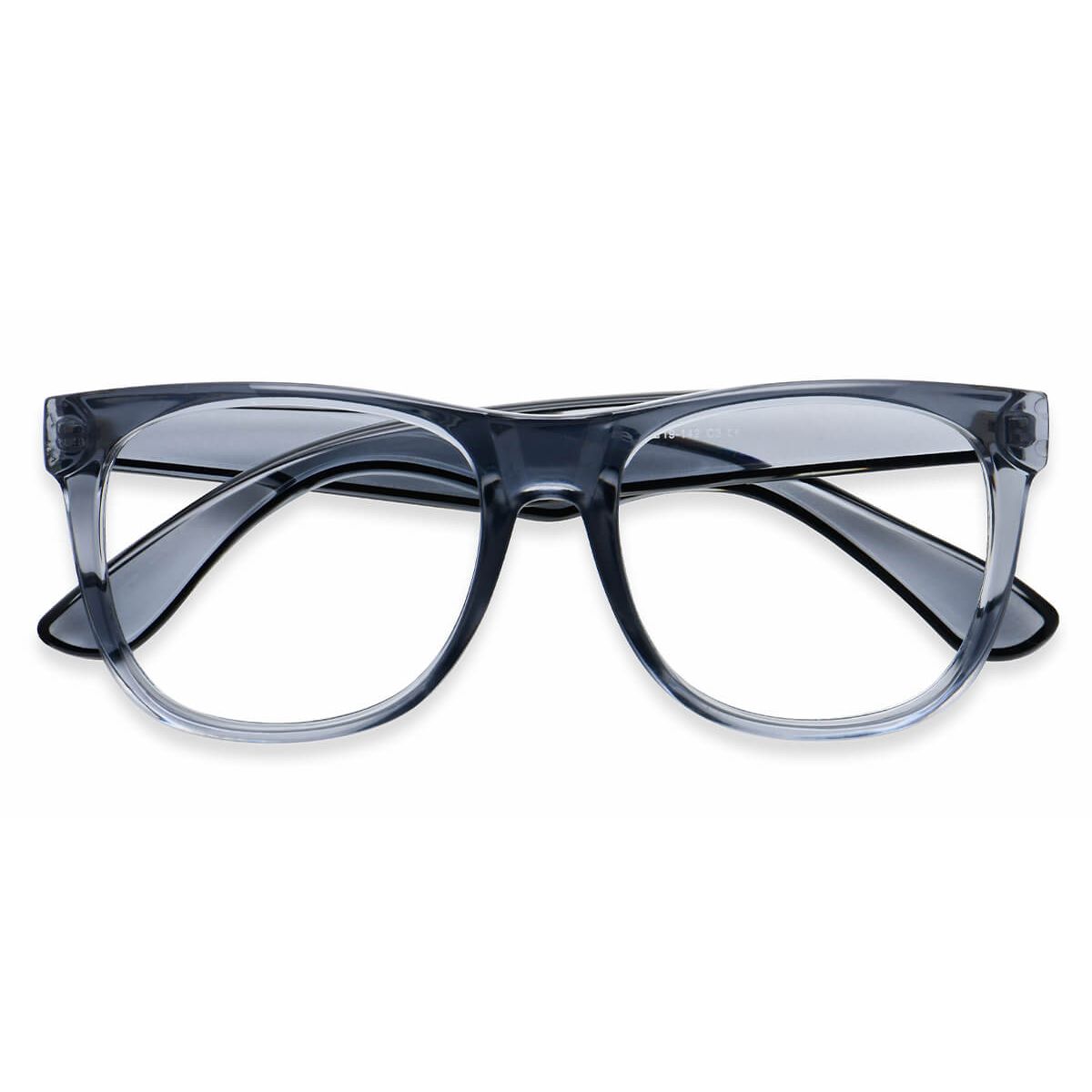 9618 Square Gray Eyeglasses Frames | Leoptique