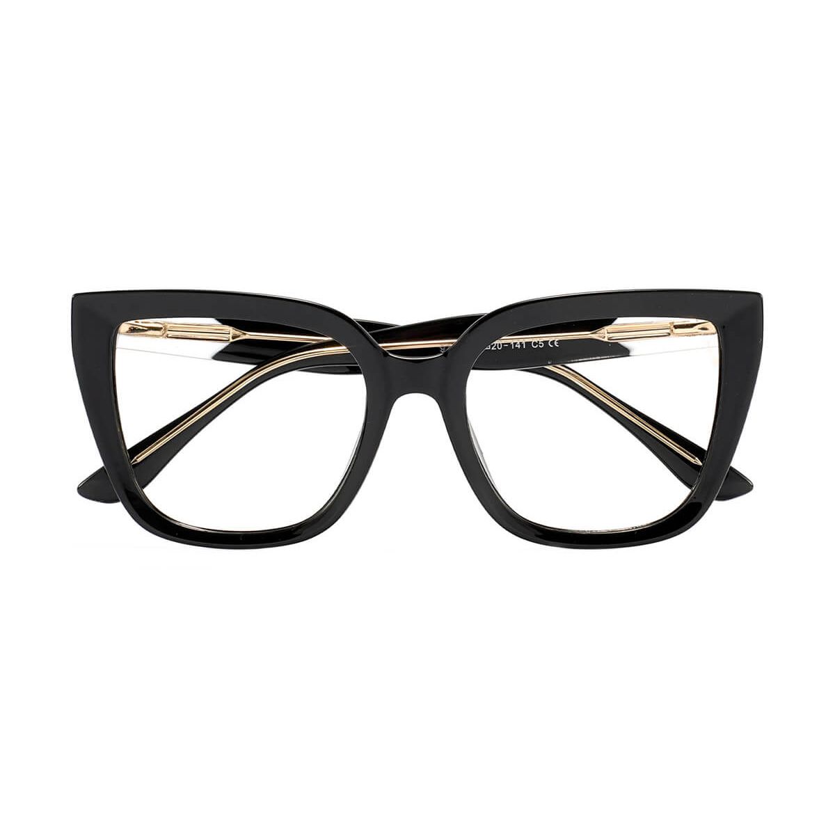 97686 Rectangle Black Eyeglasses Frames | Leoptique