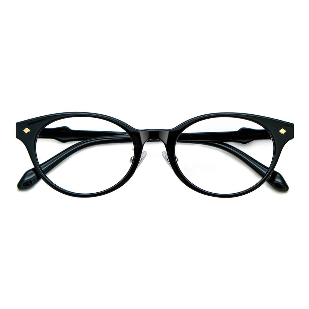 BC2076 Oval Cat-eye Black Eyeglasses Frames | Leoptique