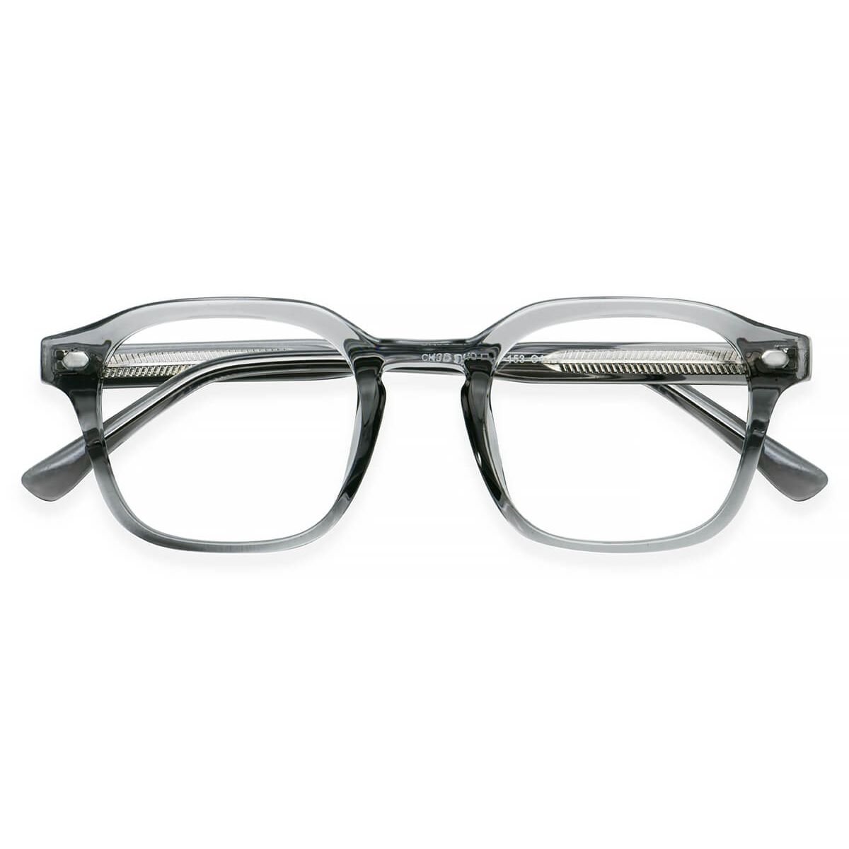 CH2805 Square Gray Eyeglasses Frames | Leoptique