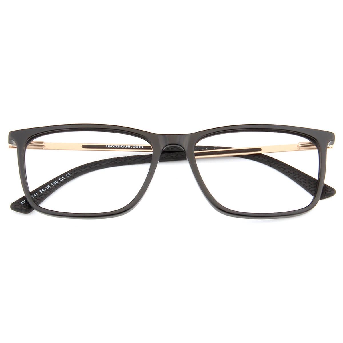 DC17141 Rectangle Wayfarer Black Eyeglasses Frames | Leoptique