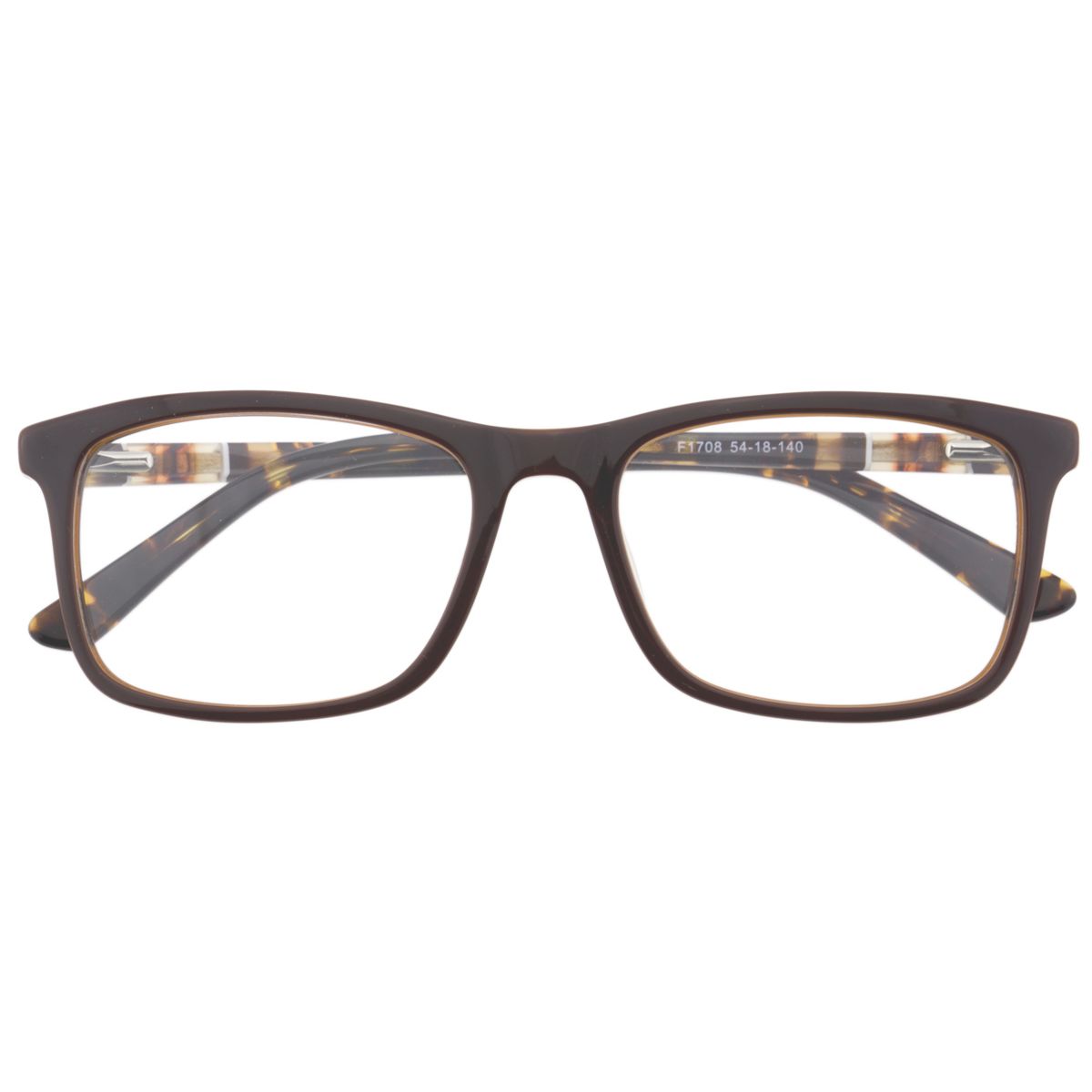 F1708 Rectangle Brown Eyeglasses Frames | Leoptique