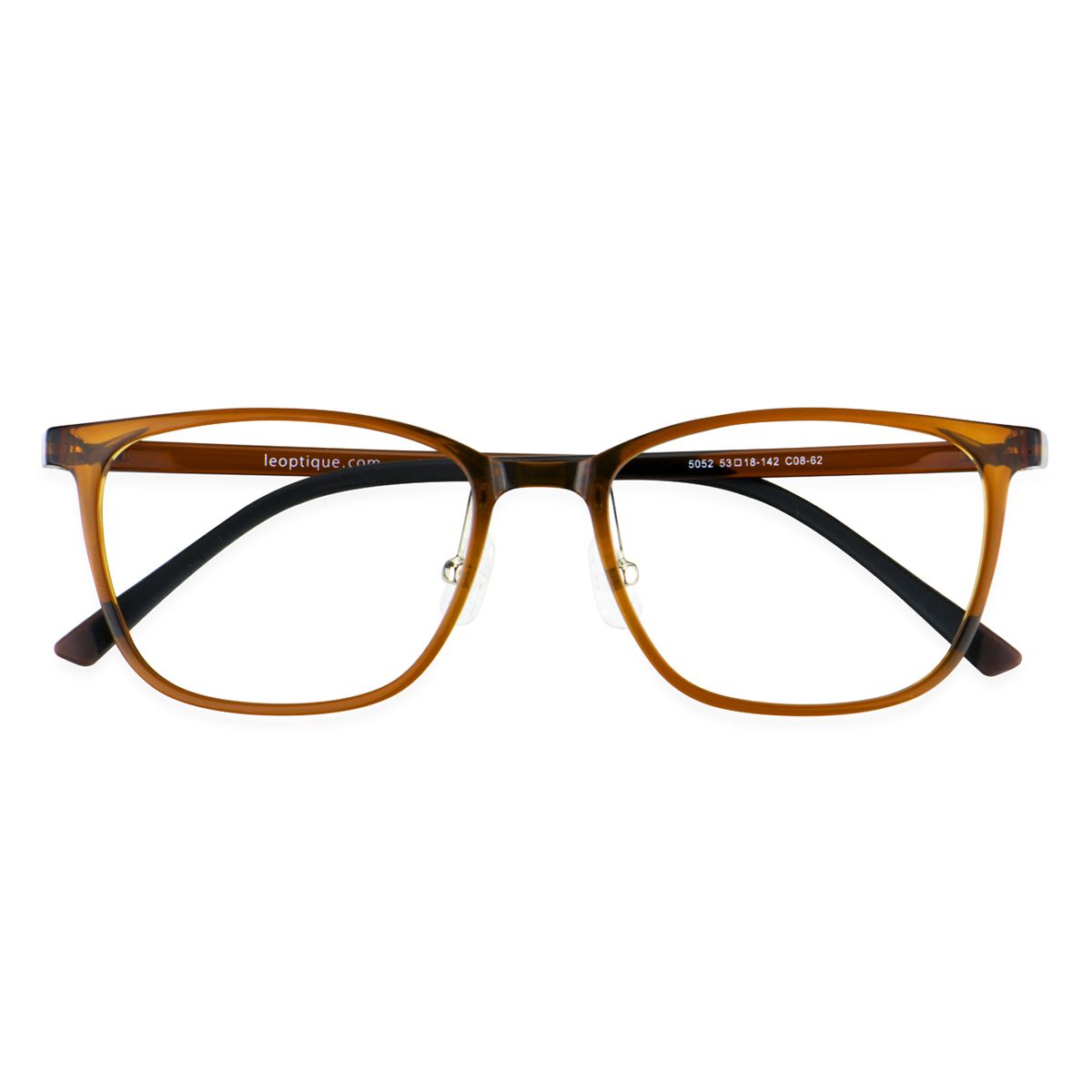 GX-5052 Rectangle Brown Eyeglasses Frames | Leoptique