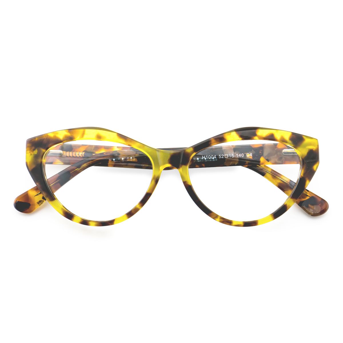 H1004 Oval Cat Eye Tortoise Eyeglasses Frames Leoptique