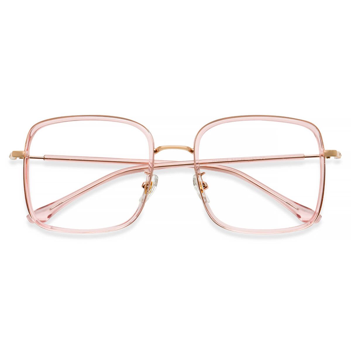 H16006 Square Pink Eyeglasses Frames | Leoptique