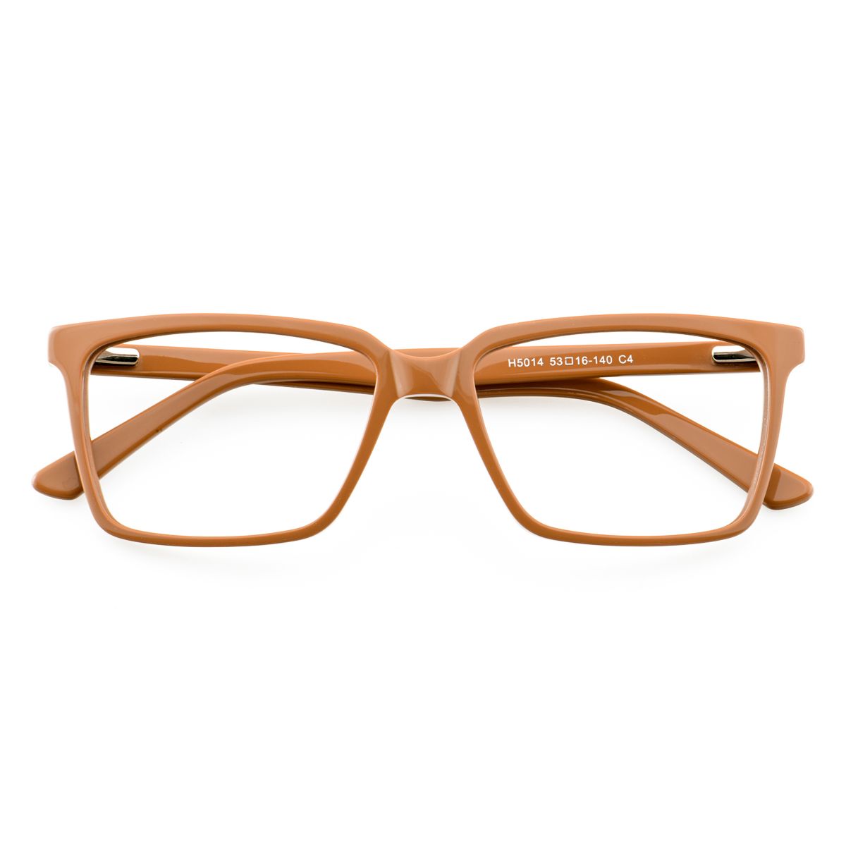 H5014 Rectangle Brown Eyeglasses Frames | Leoptique