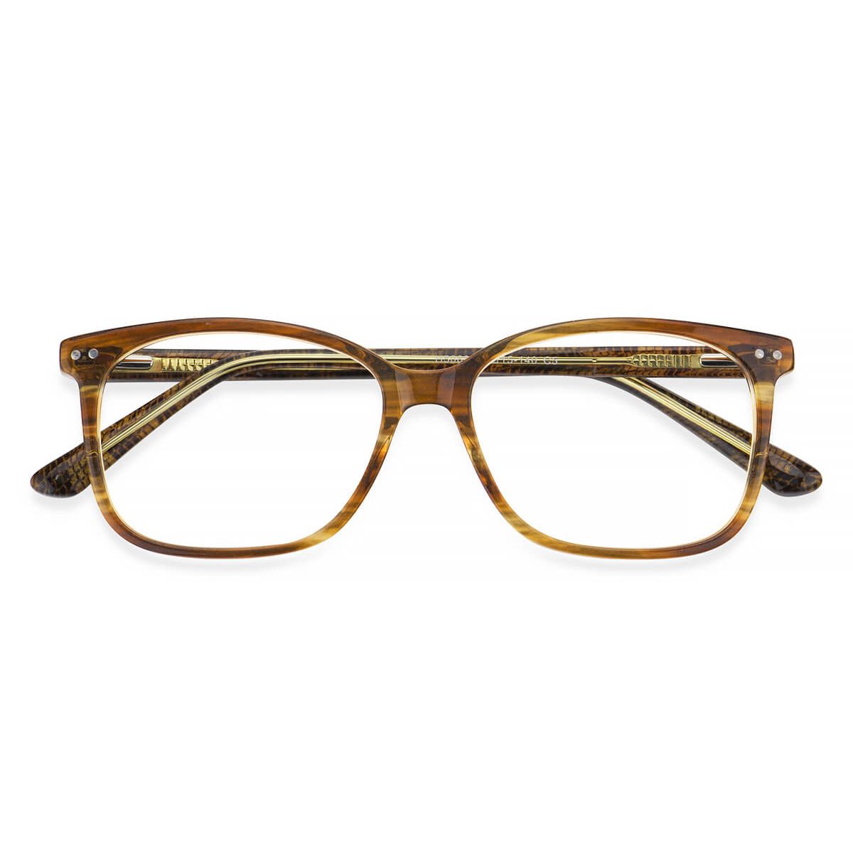 H5060 Square Brown Eyeglasses Frames | Leoptique