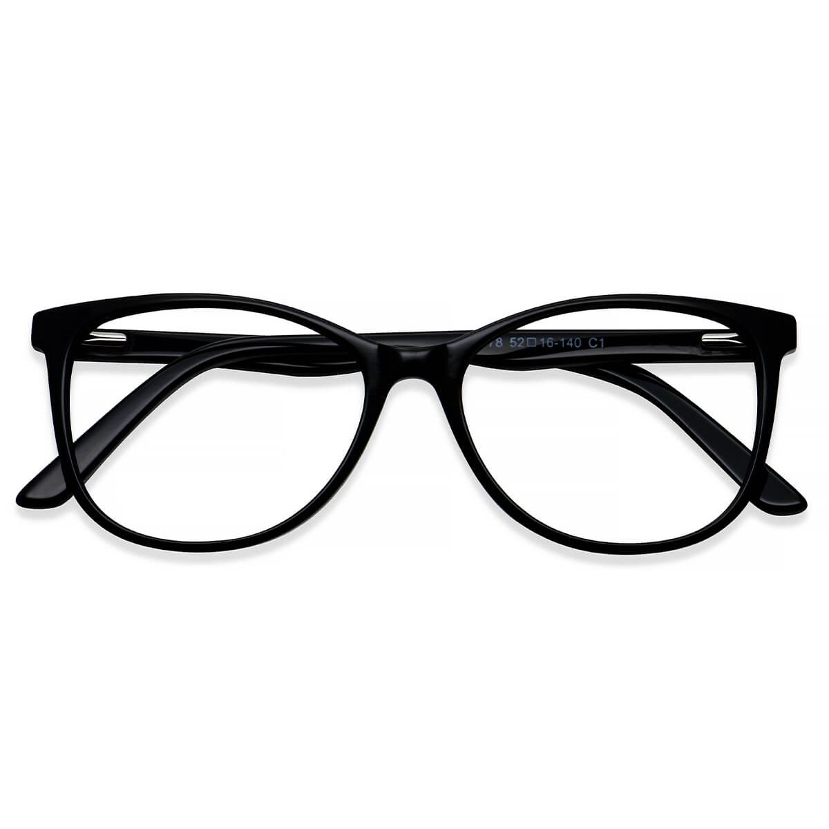 H5078 Oval Black Eyeglasses Frames | Leoptique