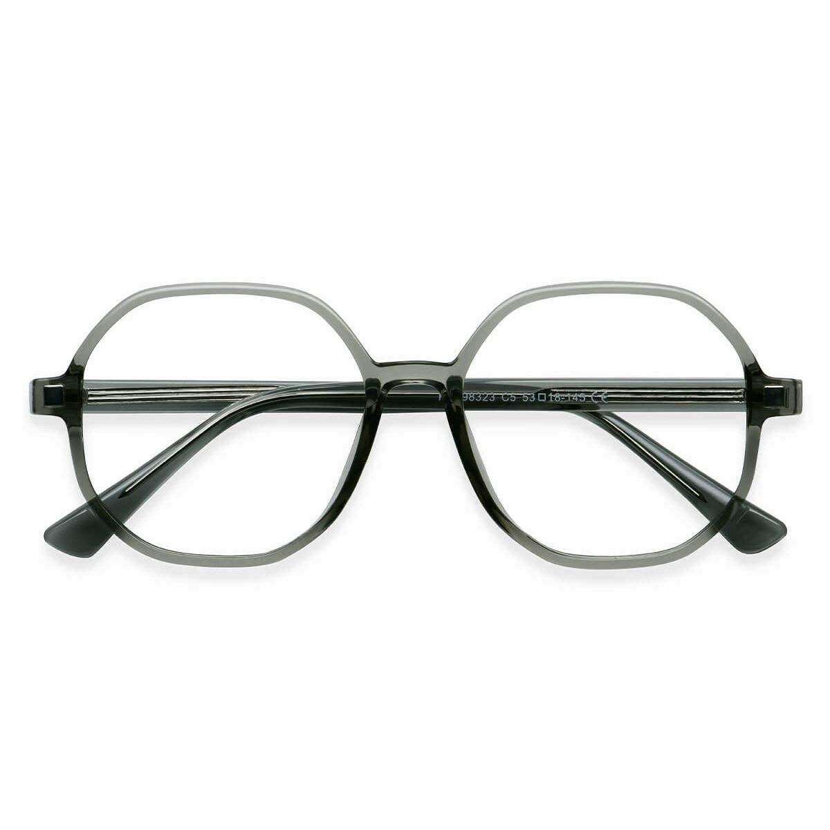 KBT98323 Round Gray Eyeglasses Frames | Leoptique