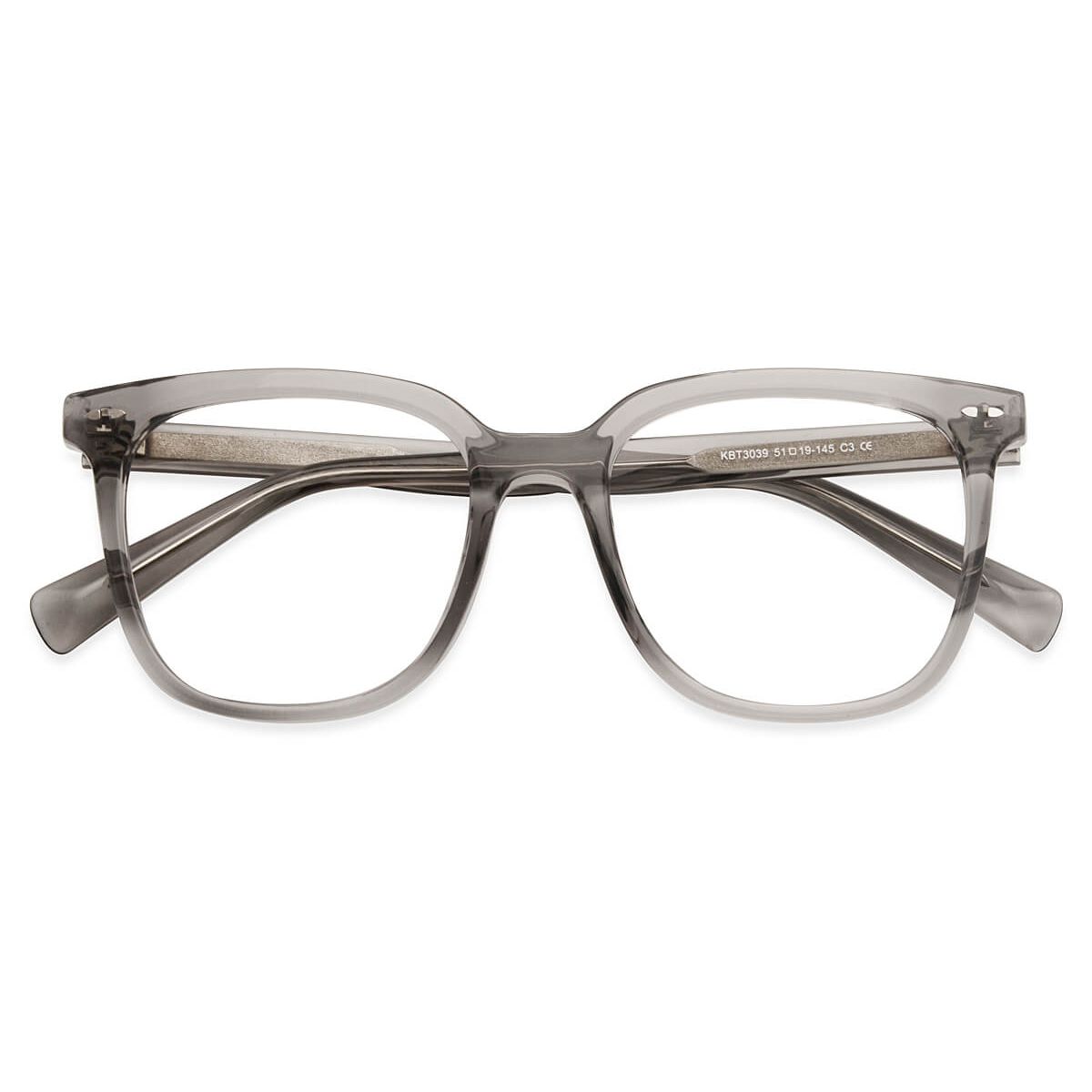 KBT3039 Rectangle Gray Eyeglasses Frames | Leoptique
