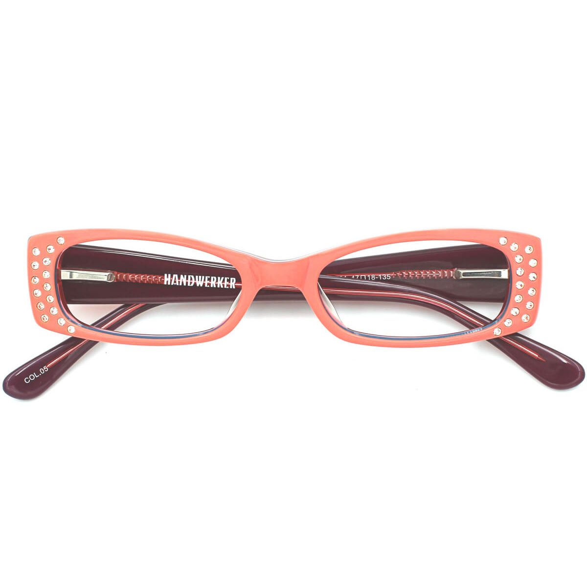 LTO-6301 Rectangle Pink Eyeglasses Frames | Leoptique