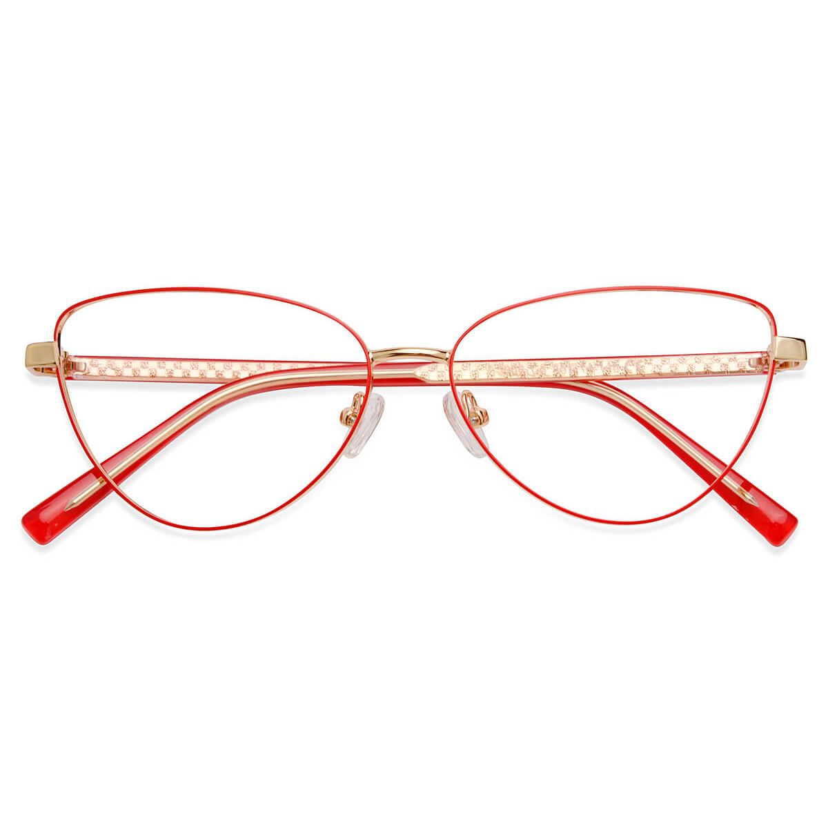 P3006 Cat-eye Red Eyeglasses Frames | Leoptique