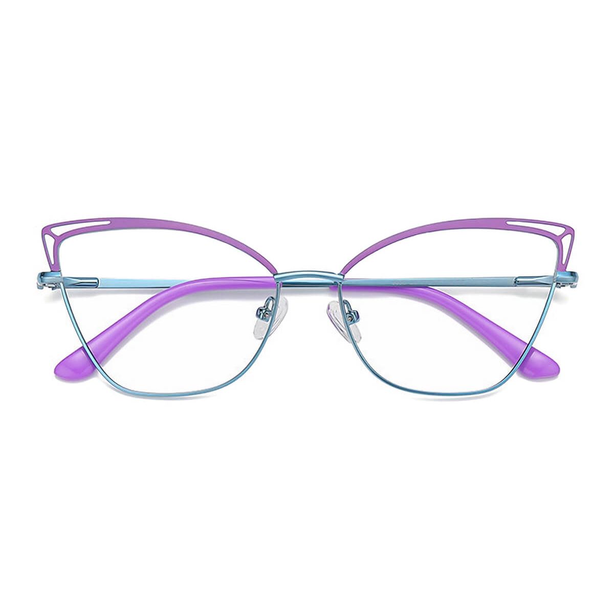 P3038 Oval Cat-eye Butterfly Blue Eyeglasses Frames | Leoptique
