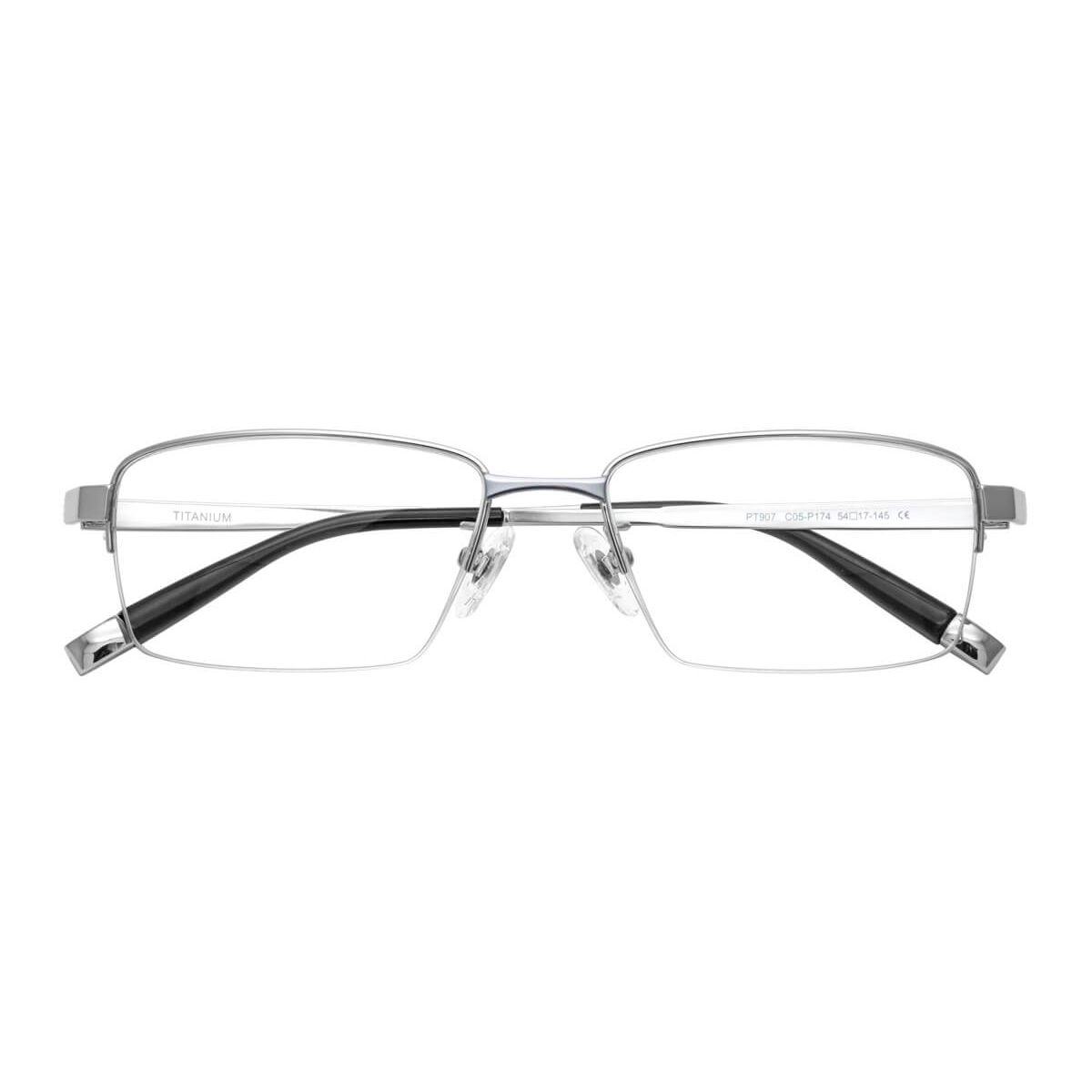 PT907 Oval Rectangle White Eyeglasses Frames | Leoptique