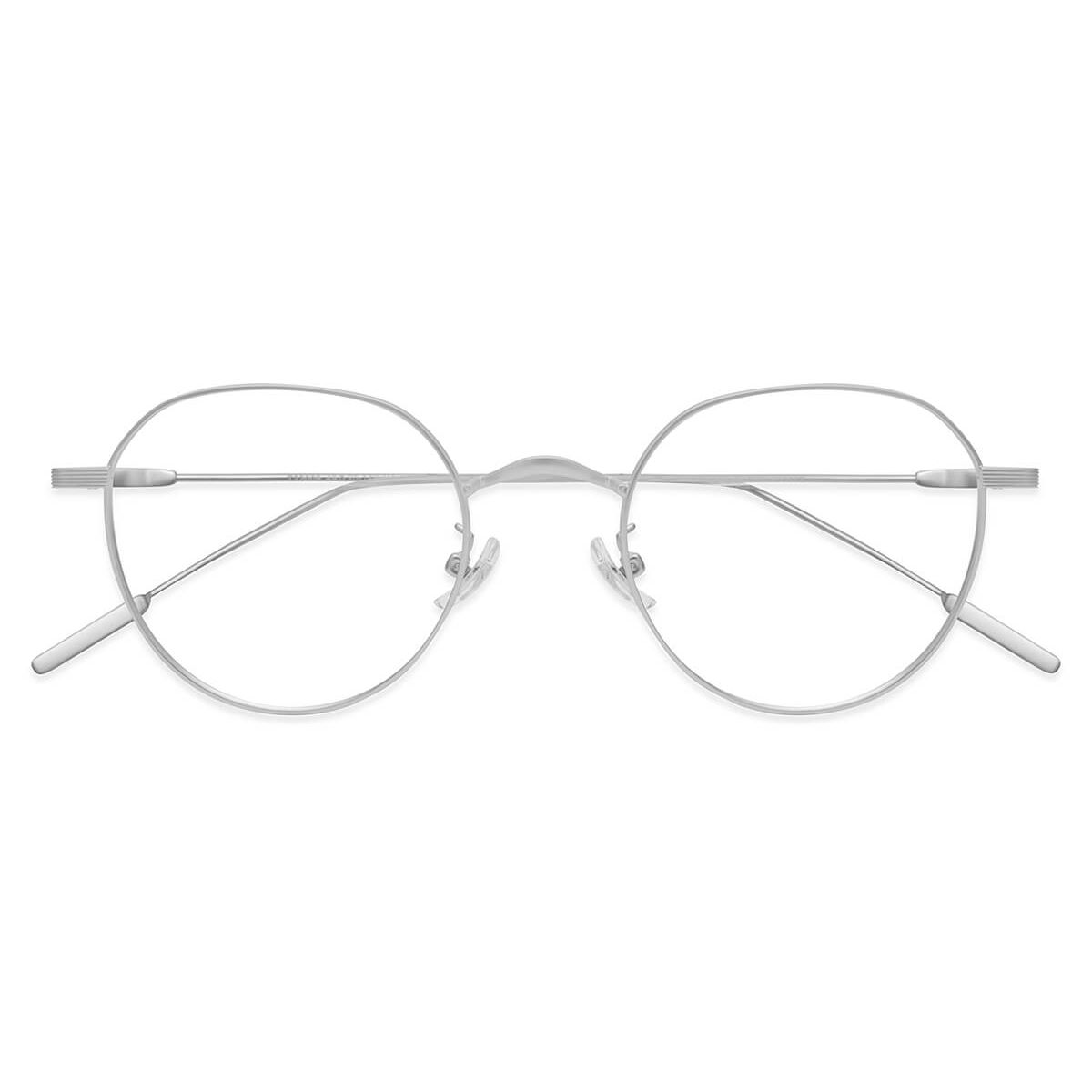 T22009 Round White Eyeglasses Frames | Leoptique